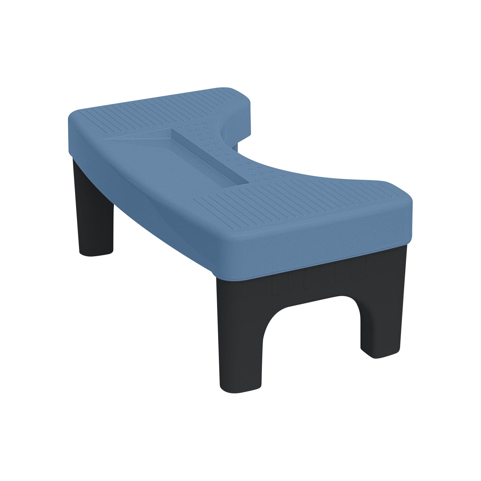Adjustable Toilet Squat Stool - Double Thick Non-Slip Blue Top & Black ...