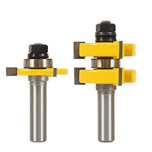 Adjustable Tongue and Groove Router Bit Set with 1/2 Inch Shank, 1-1/4 ...