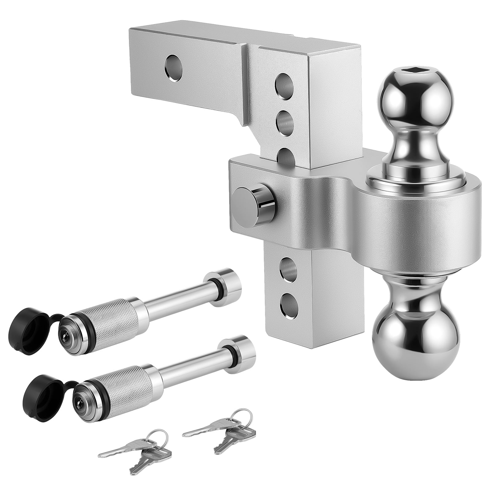Adjustable Tow Hitch universal 18500 lbs 2" Receiver 6" Drop/Rise Dual ...