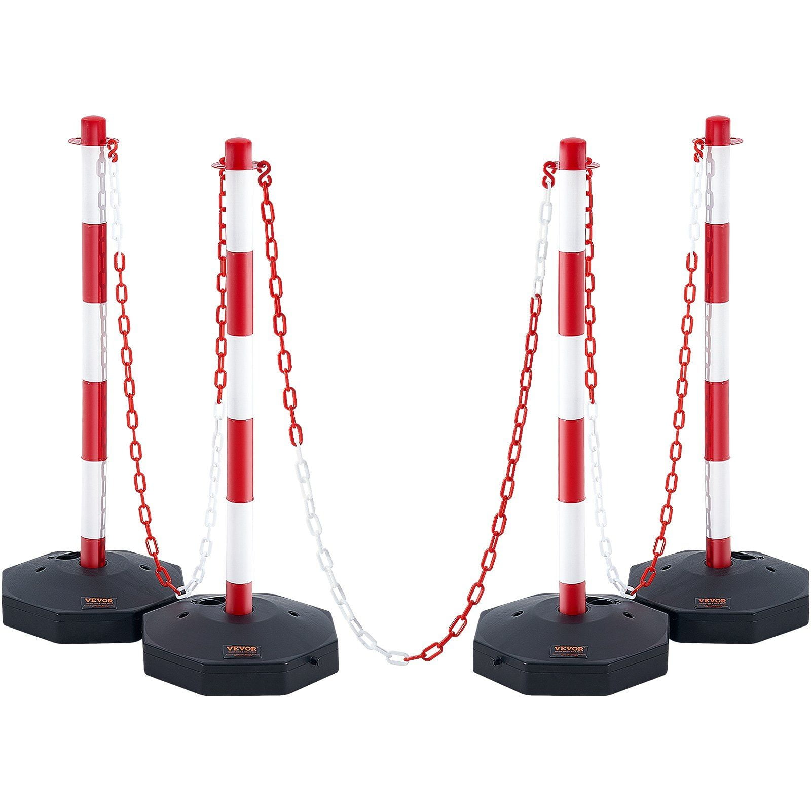 Adjustable Traffic Cones with Fillable Base, 4-Pack – 8FT Safety Chain ...