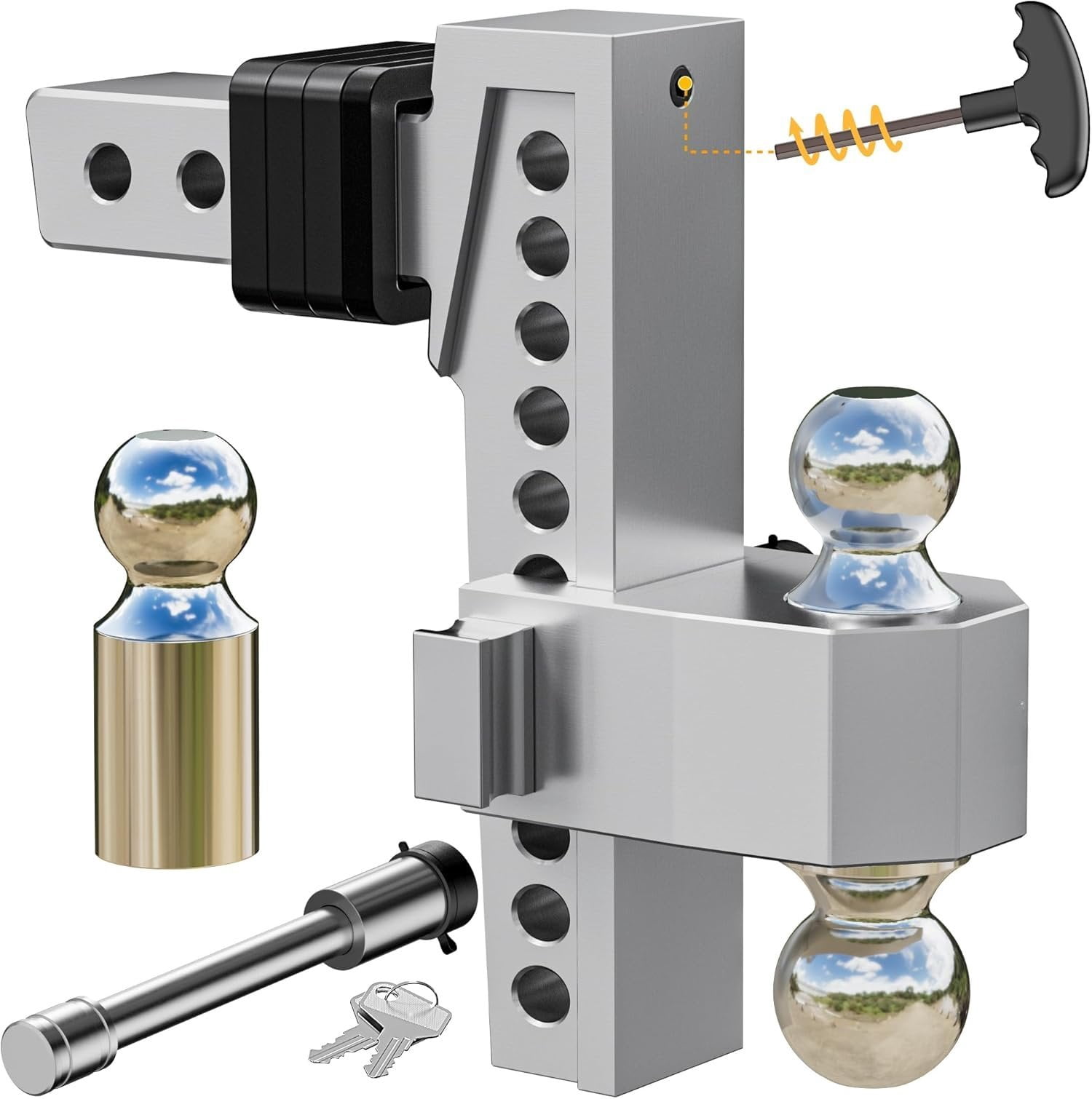 Adjustable Trailer Hitch 10 Inch Drop 2 Inch Receiver - Interchangeable ...