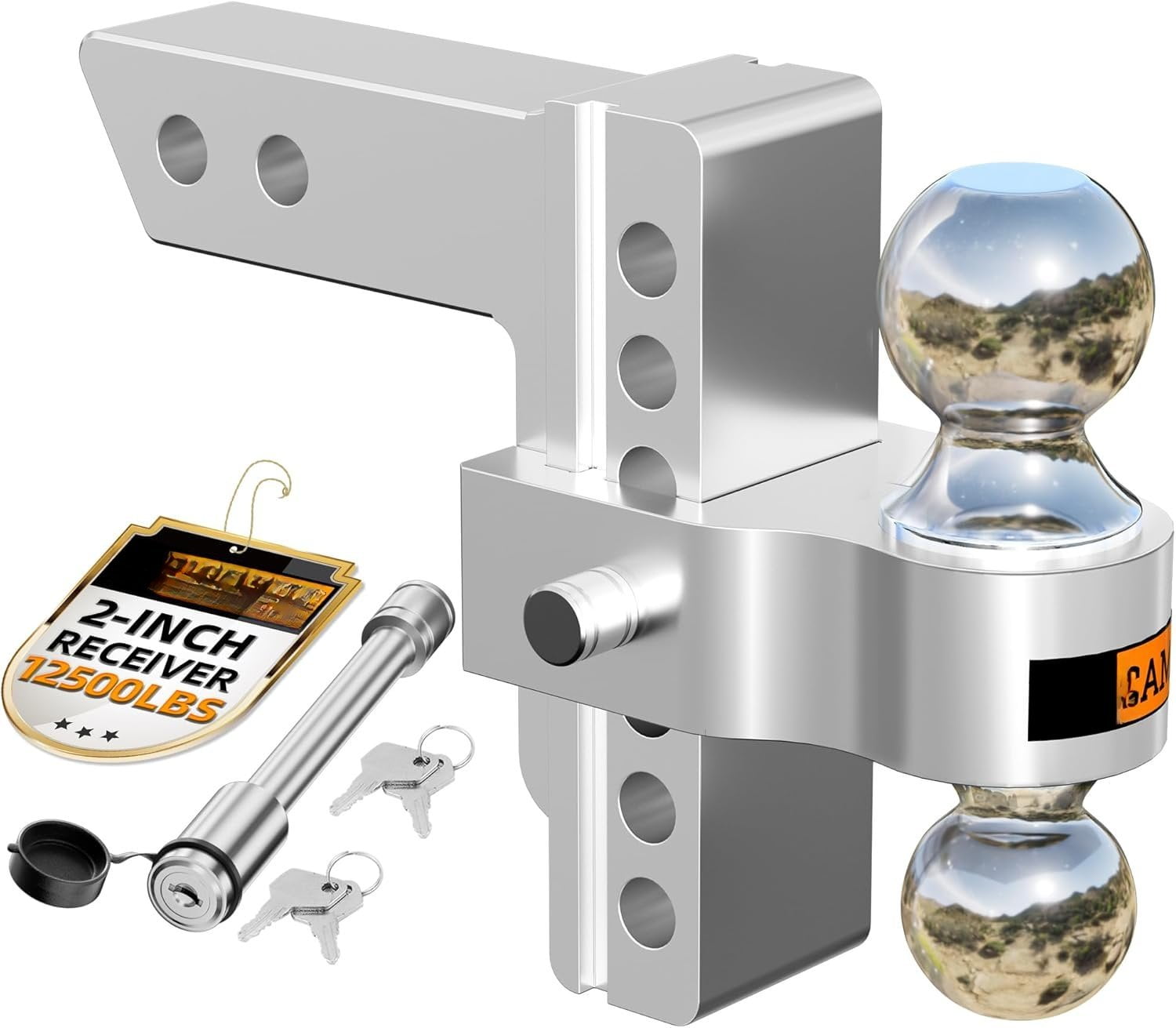 Adjustable Trailer Hitch, Fits 2-Inch Receiver, 6-Inch Drop/ Drop Hitch ...