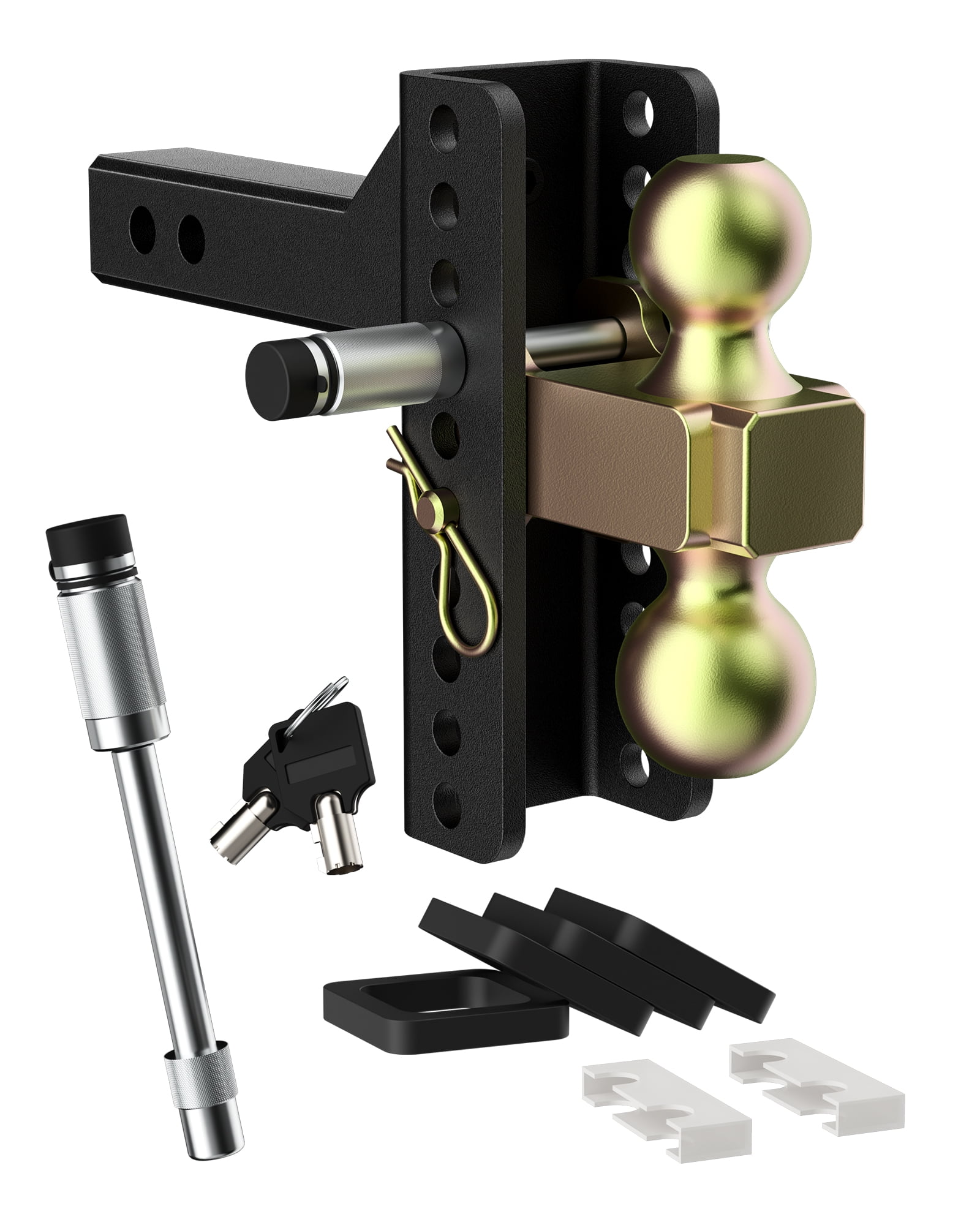 Adjustable Trailer Hitch (Fits 2-Inch Receiver) - Heavy Duty Solid Tow ...