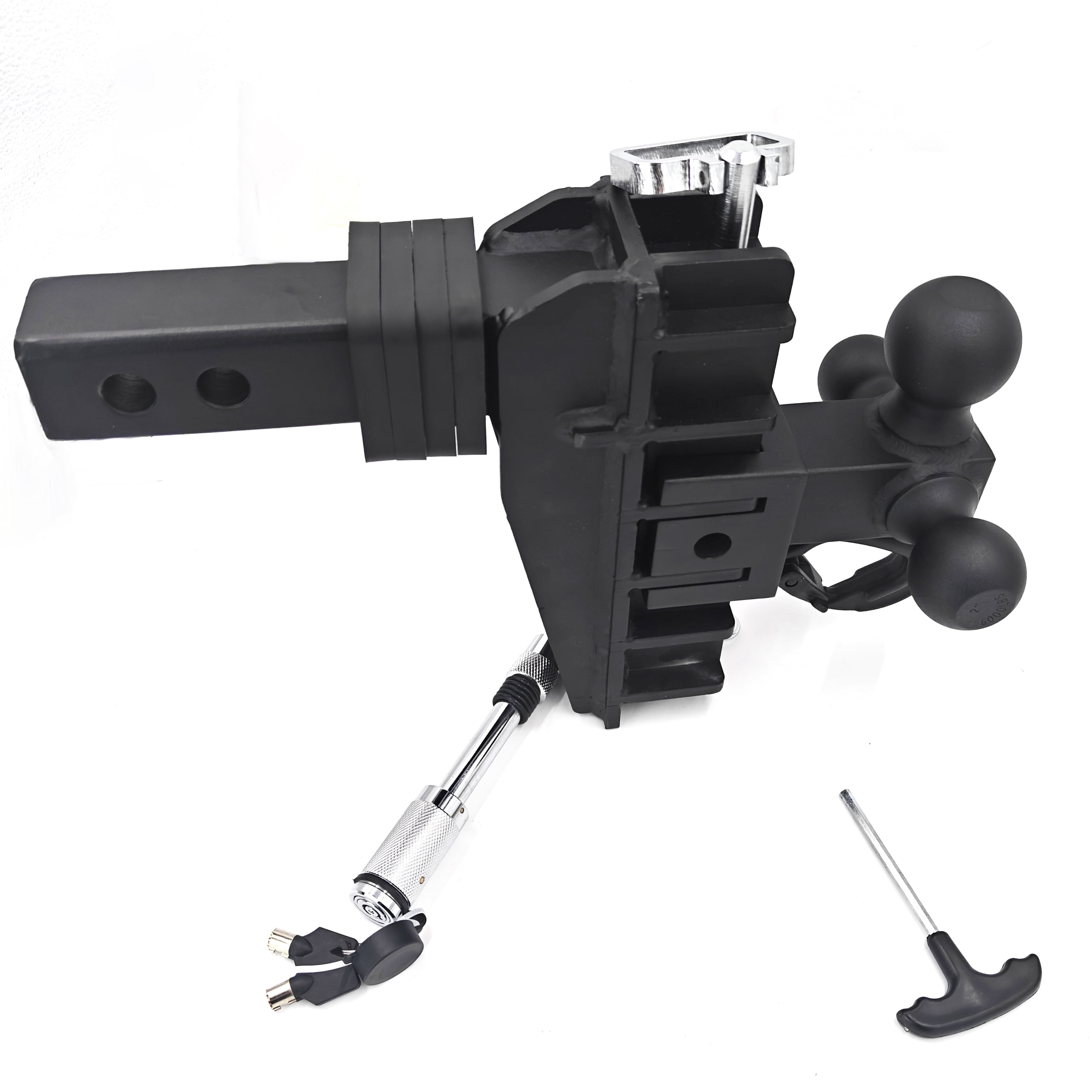 Adjustable Trailer Hitch, Heavy Duty Dual/Tri Ball(2" X 2-5/16") Tow ...