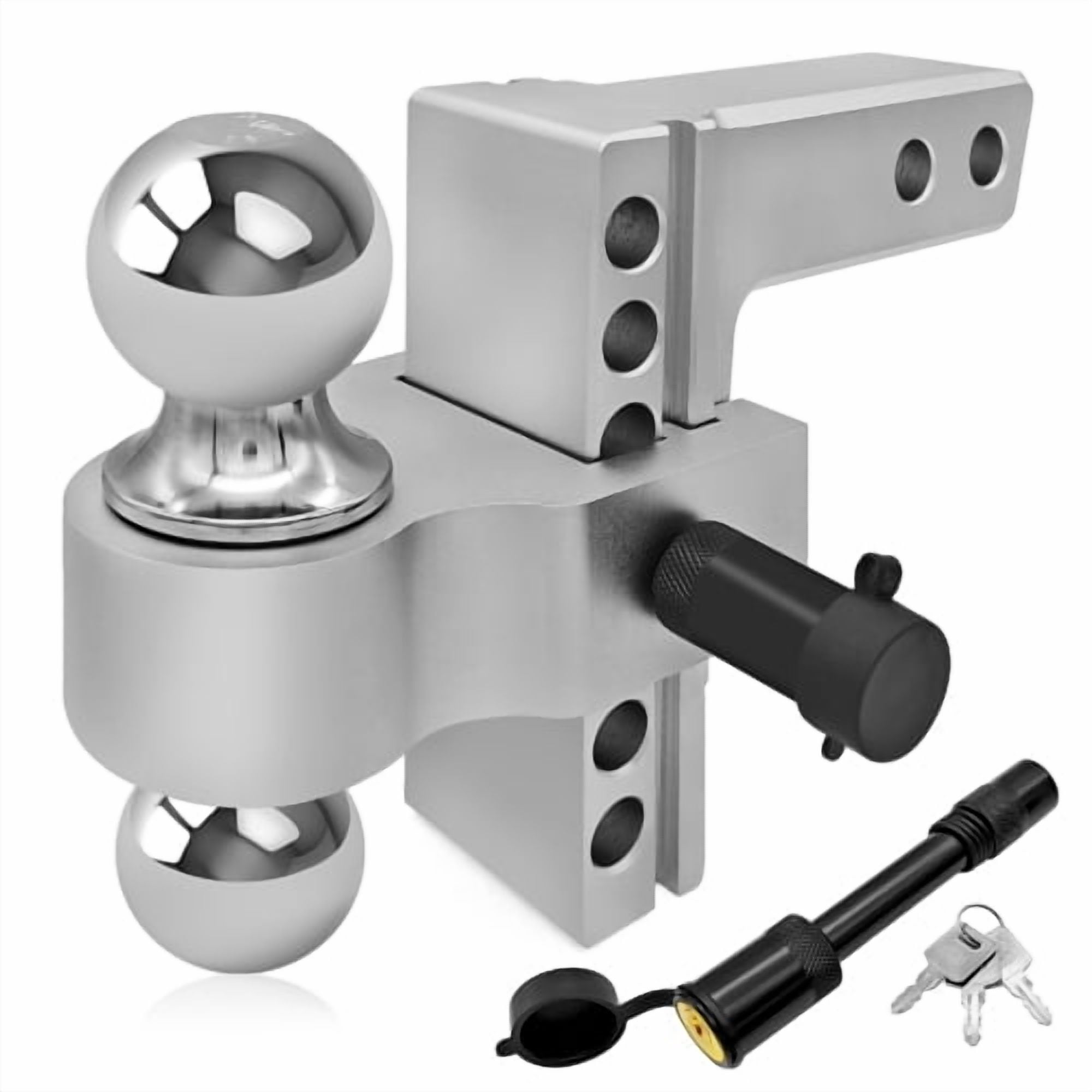Adjustable Trailer Hitch Mount with 2" and 2-5/16" Ball, Fit Standard 2 ...