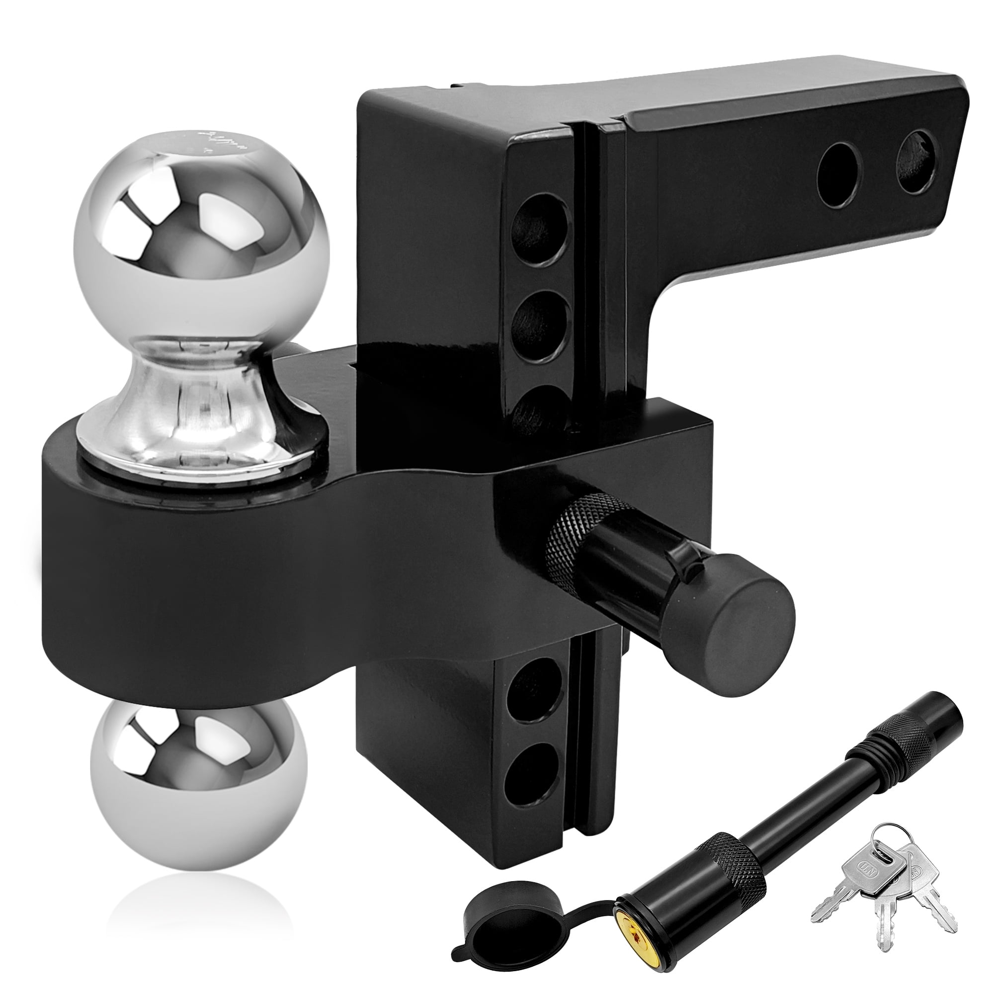 Adjustable Trailer Hitch Mount with 2" and 2-5/16" Ball, Fit Standard 2 ...