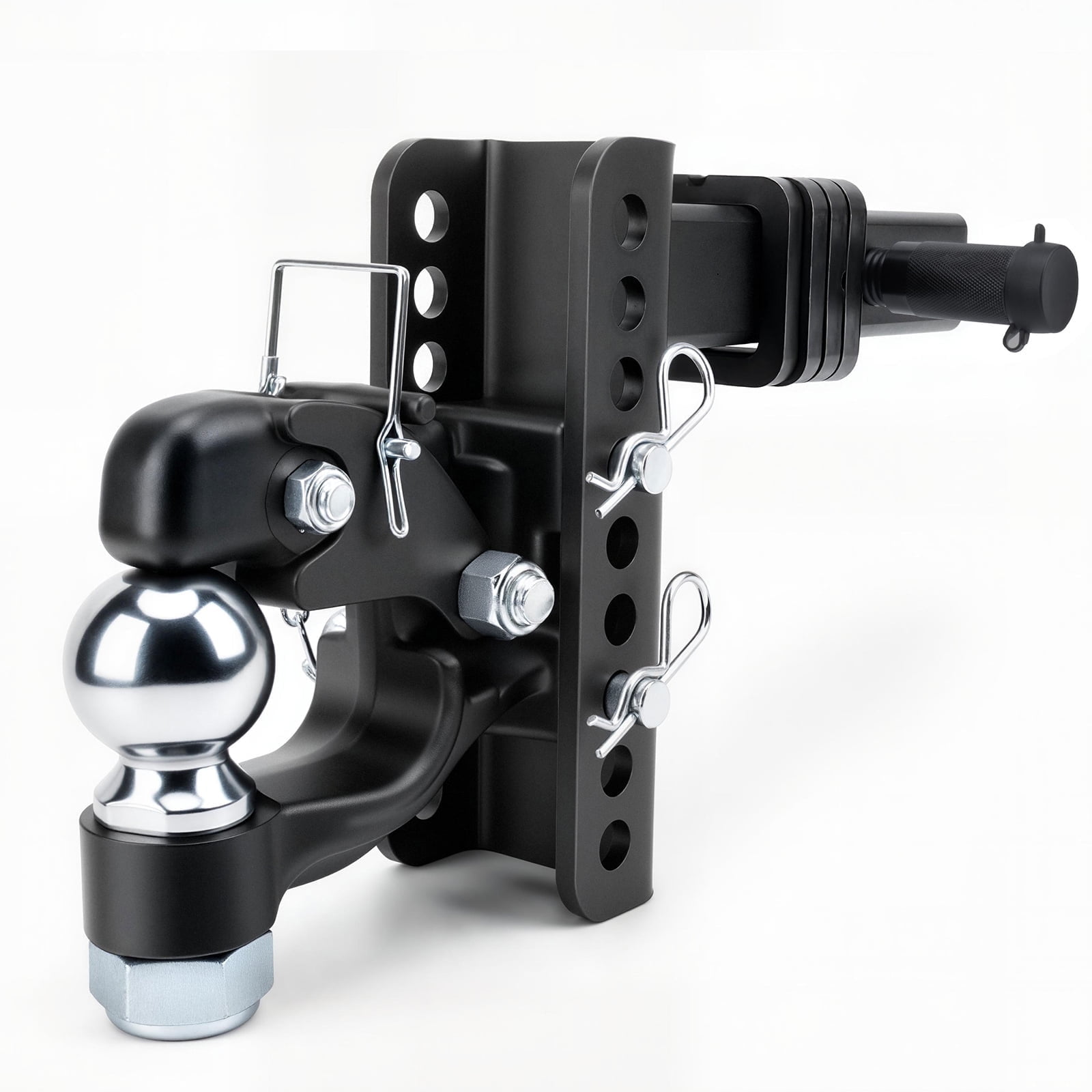 Adjustable Trailer Hitch for 2-Inch Receiver, 5-Inch Drop/Rise, Dual ...
