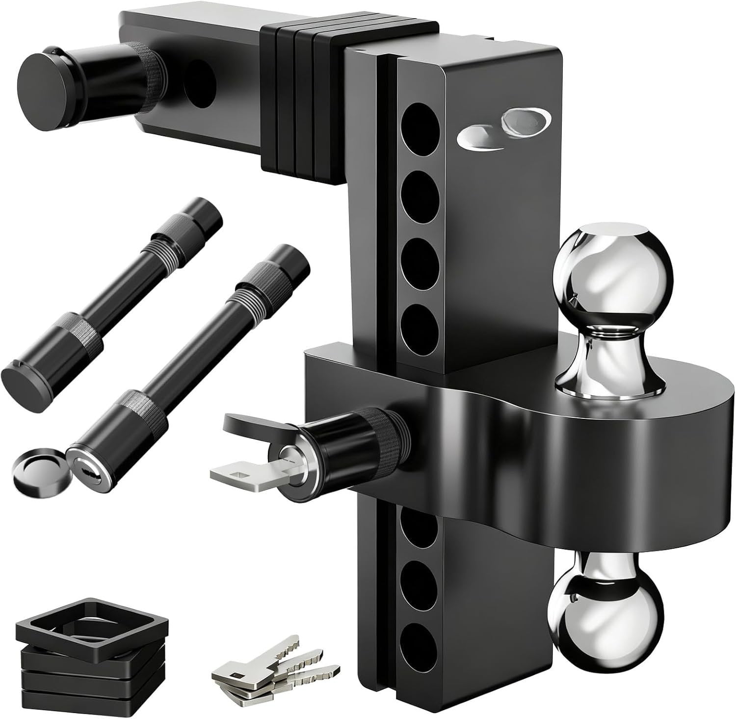 Adjustable Trailer Hitch for 2-Inch Receiver-8-Inch Drop/,2" & 2-5/16 ...