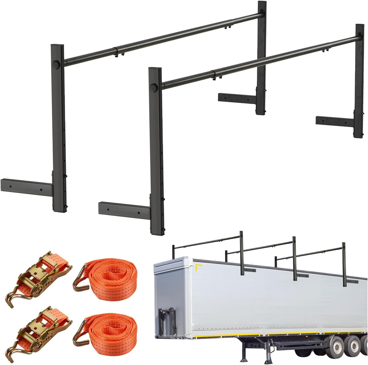 Adjustable Trailer Ladder Rack 59"-101" - Heavy-Duty Steel Construction ...