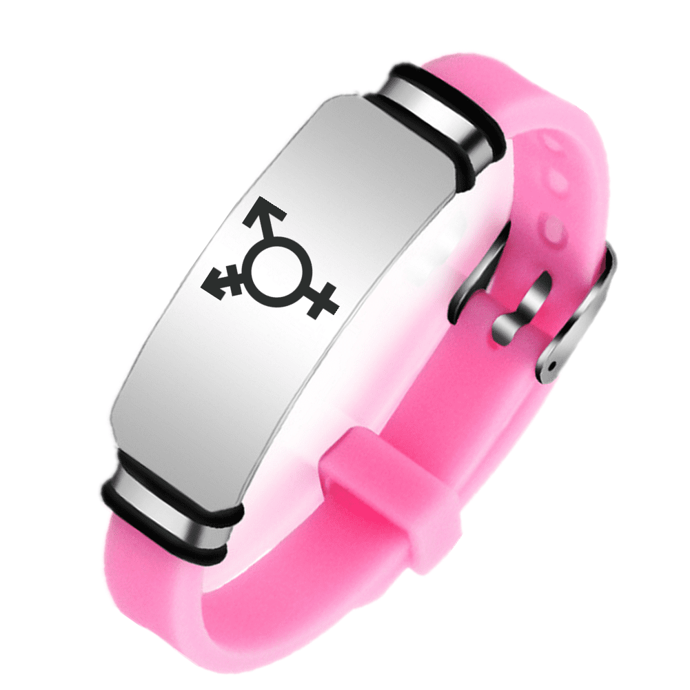 Adjustable Transgender Symbol Silicone Bracelet Bangle Trans Jewelry ...