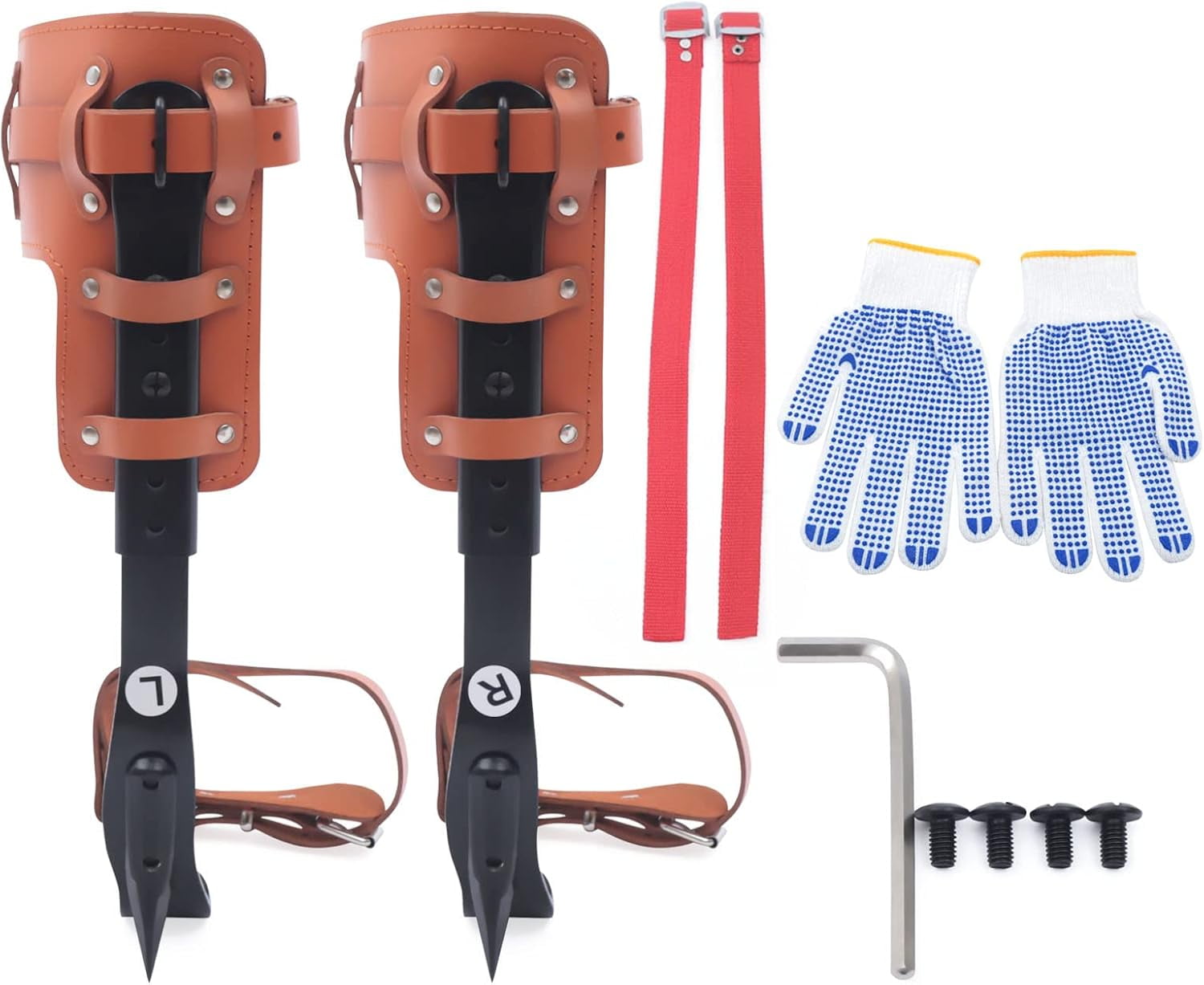 Adjustable Tree Climbing Spikes Set, Steel Pole Climbing Spurs, Forged ...