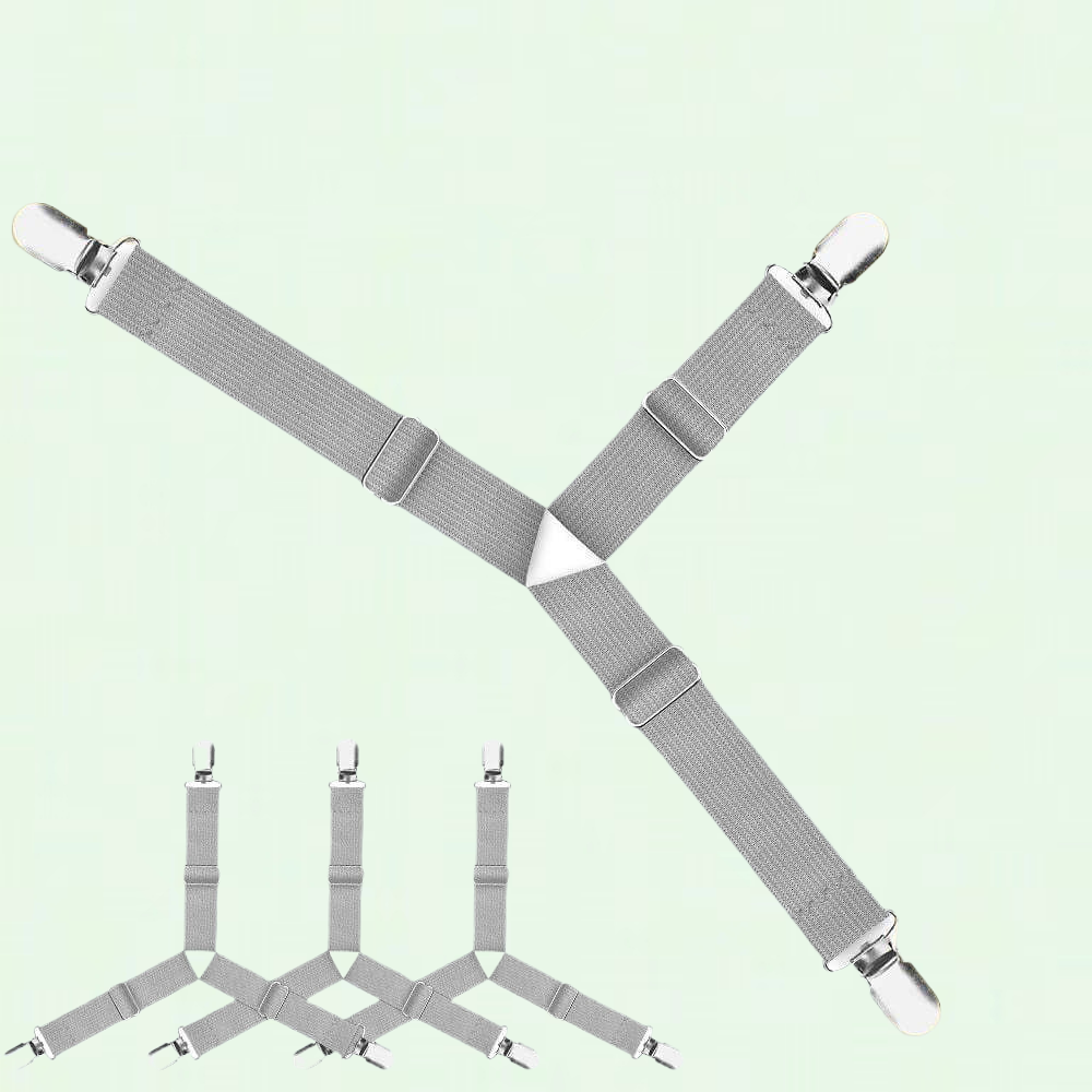 Adjustable Triangle Elastic Suspenders Gripper Holder Straps for Bed ...