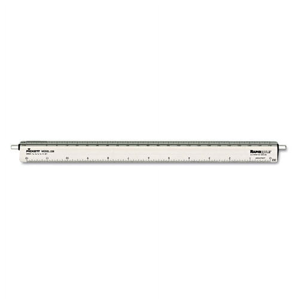 Adjustable Triangular Scale Aluminum Architects Ruler, 12" Long, Silver ...