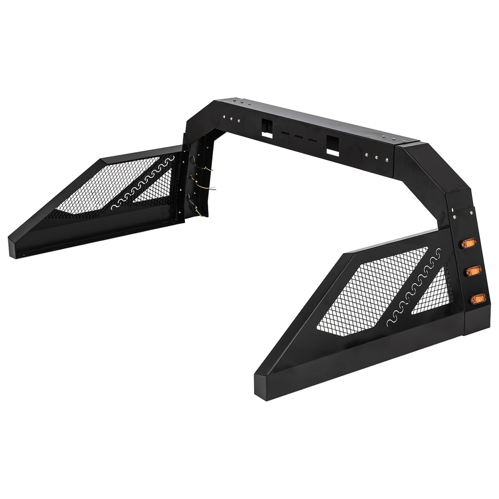 Adjustable Truck Roll Bar Chase Rack with 6 Amber Side Marker Lamps for ...