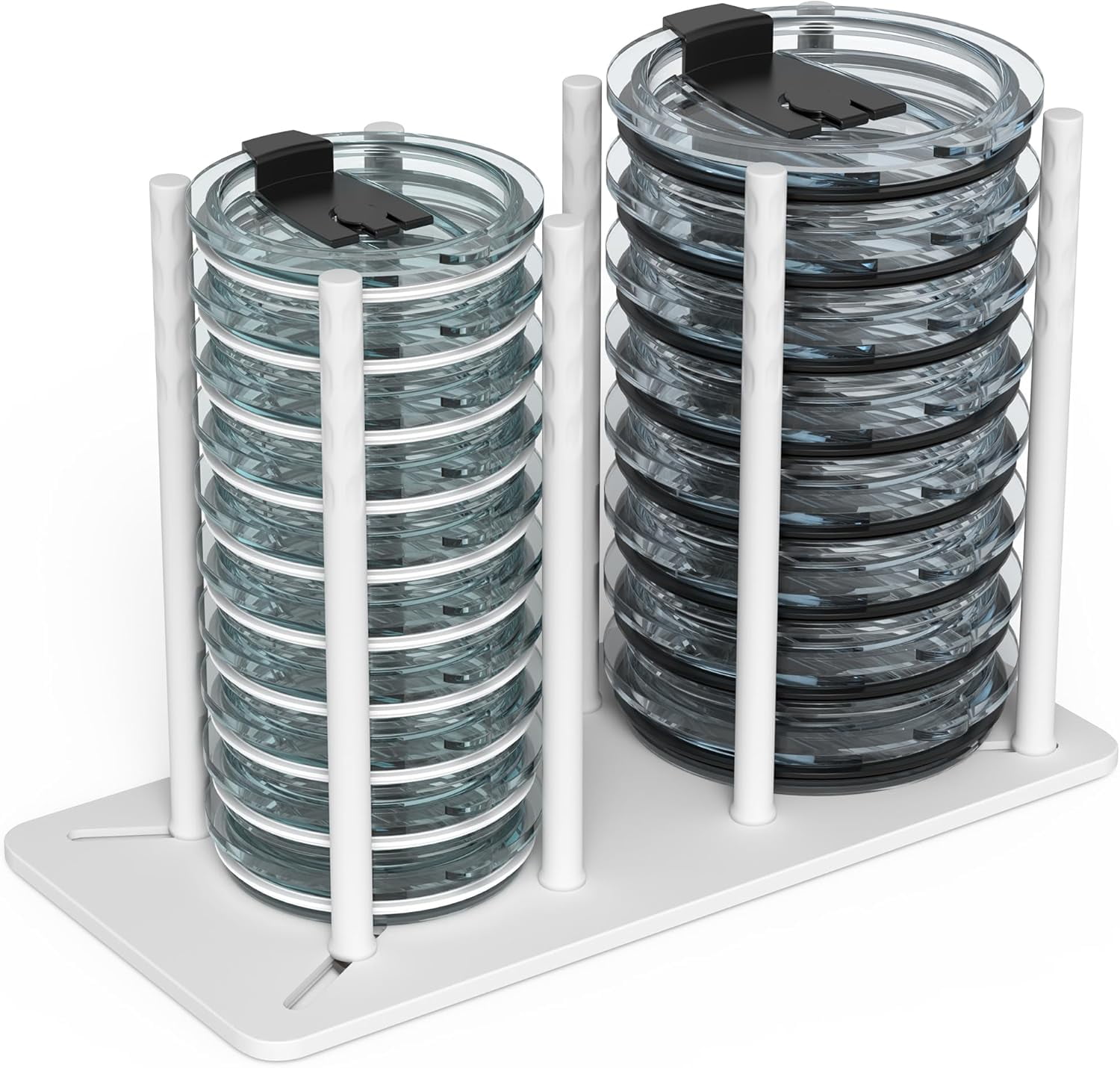 Adjustable Tumbler Lid Organizer - Holds up to 16 Lids, Disposable Cup ...