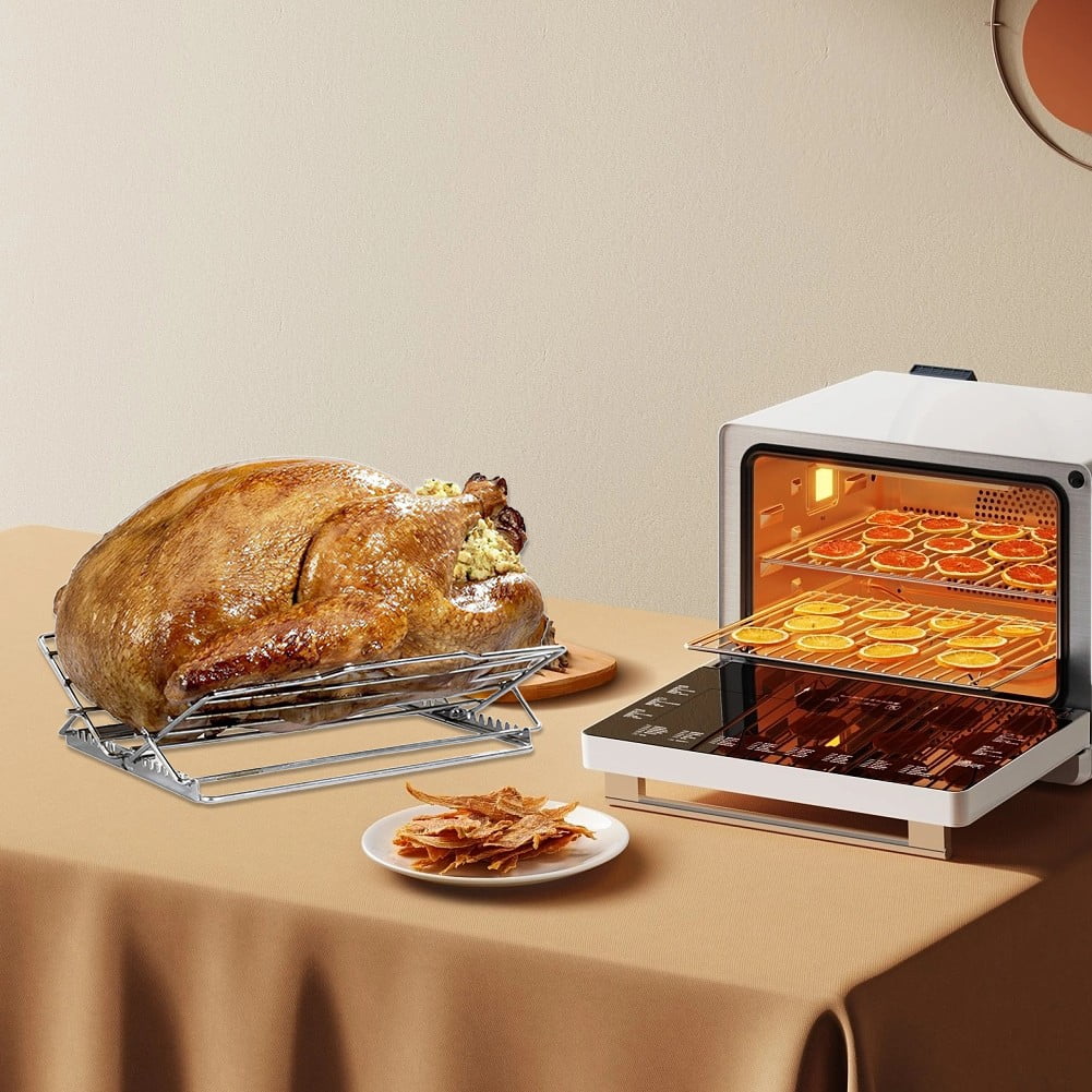 Adjustable Turkey Roast Rack,V Rack For Roasting Large Turkey,Stainless ...