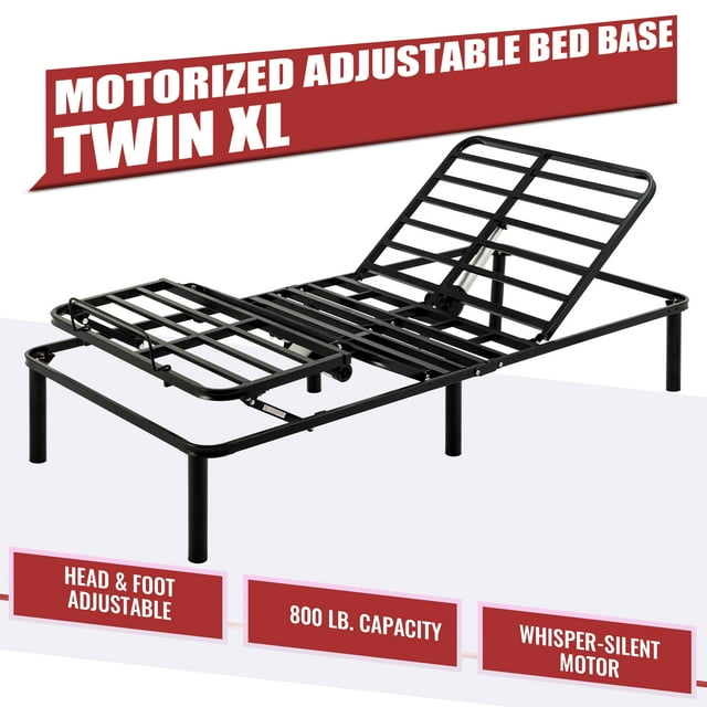 Electric Twin XL Steel Bed Frame with Motorized Remote, Adjustable Head ...