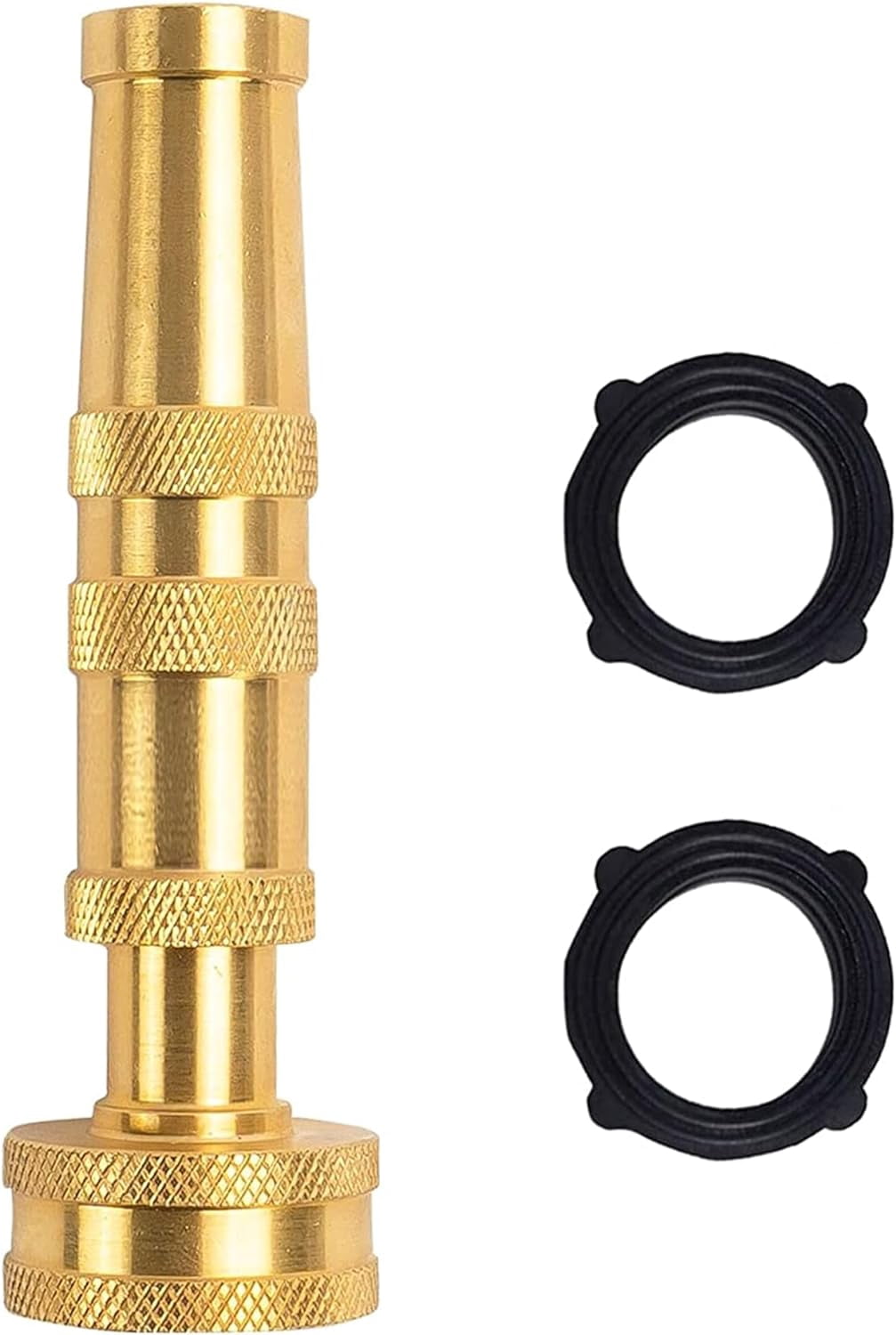 Adjustable Twist Hose Nozzle, 4" Heavy-Duty Brass 3/4" GHT Hose Nozzle ...