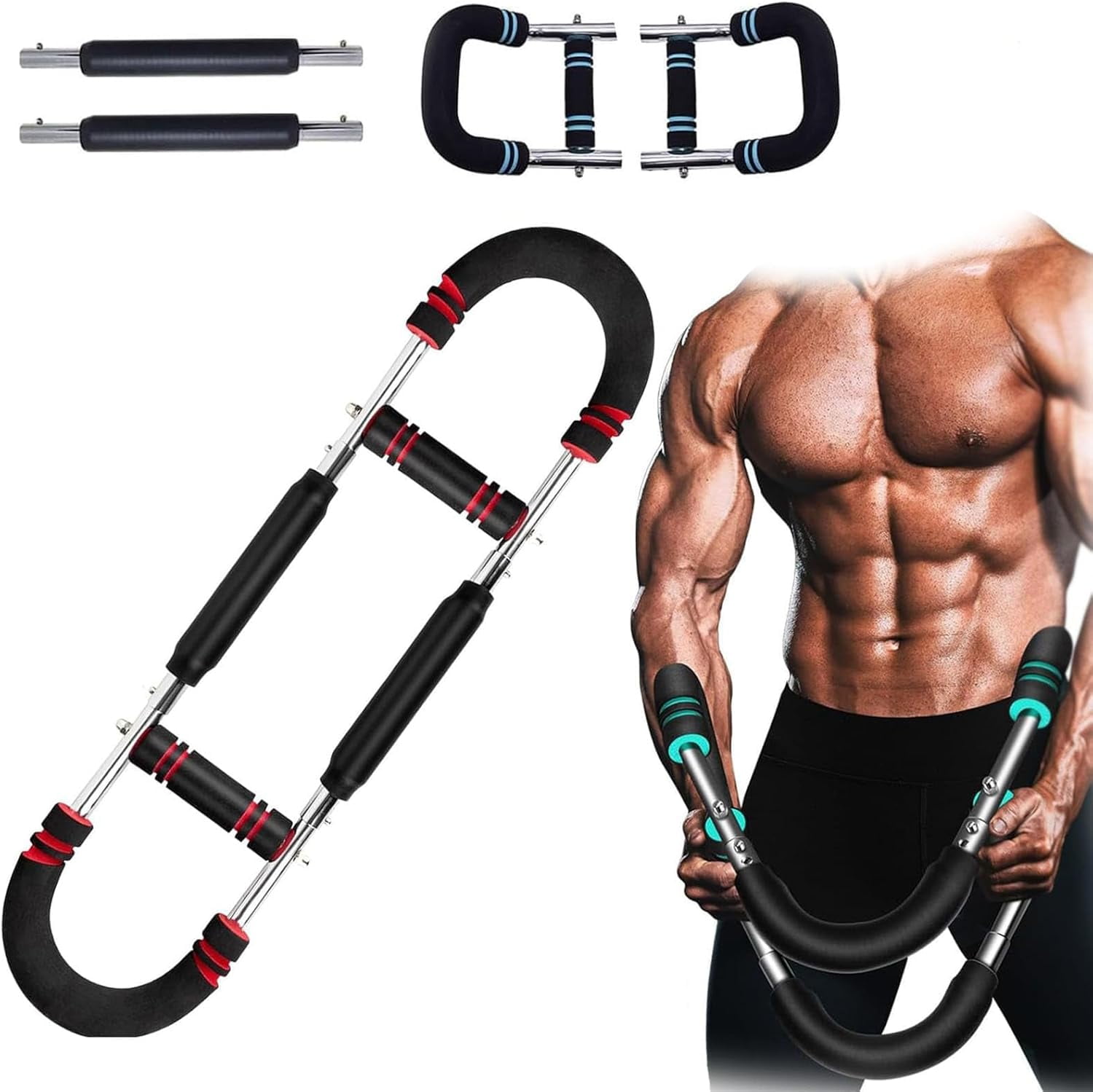 Adjustable Twister Arm Trainer - 30-50kg (60-110lbs) Resistance, Portable Power Bar for Chest ...