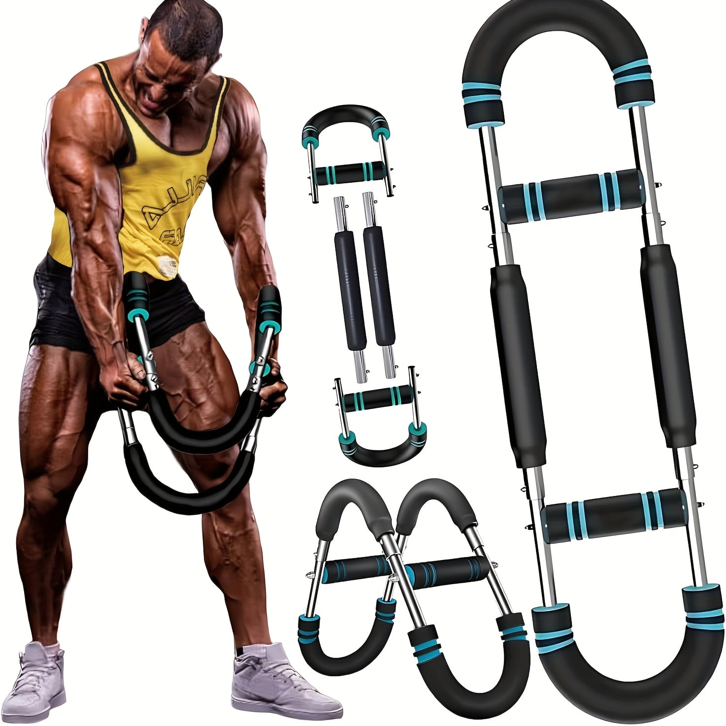 Adjustable U-Shaped Arm Trainer - 2-Level Resistance Bands, Durable ABS ...