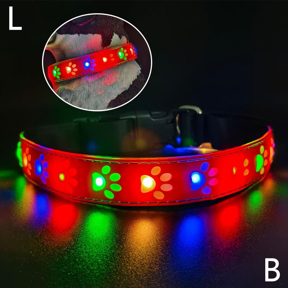 Adjustable USB Rechargeable LED Light Dog Collar with Light-up Flash ...