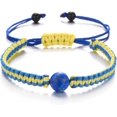 Adjustable Ukraine Yellow and Blue Color Matching Bracelet, Crystal ...