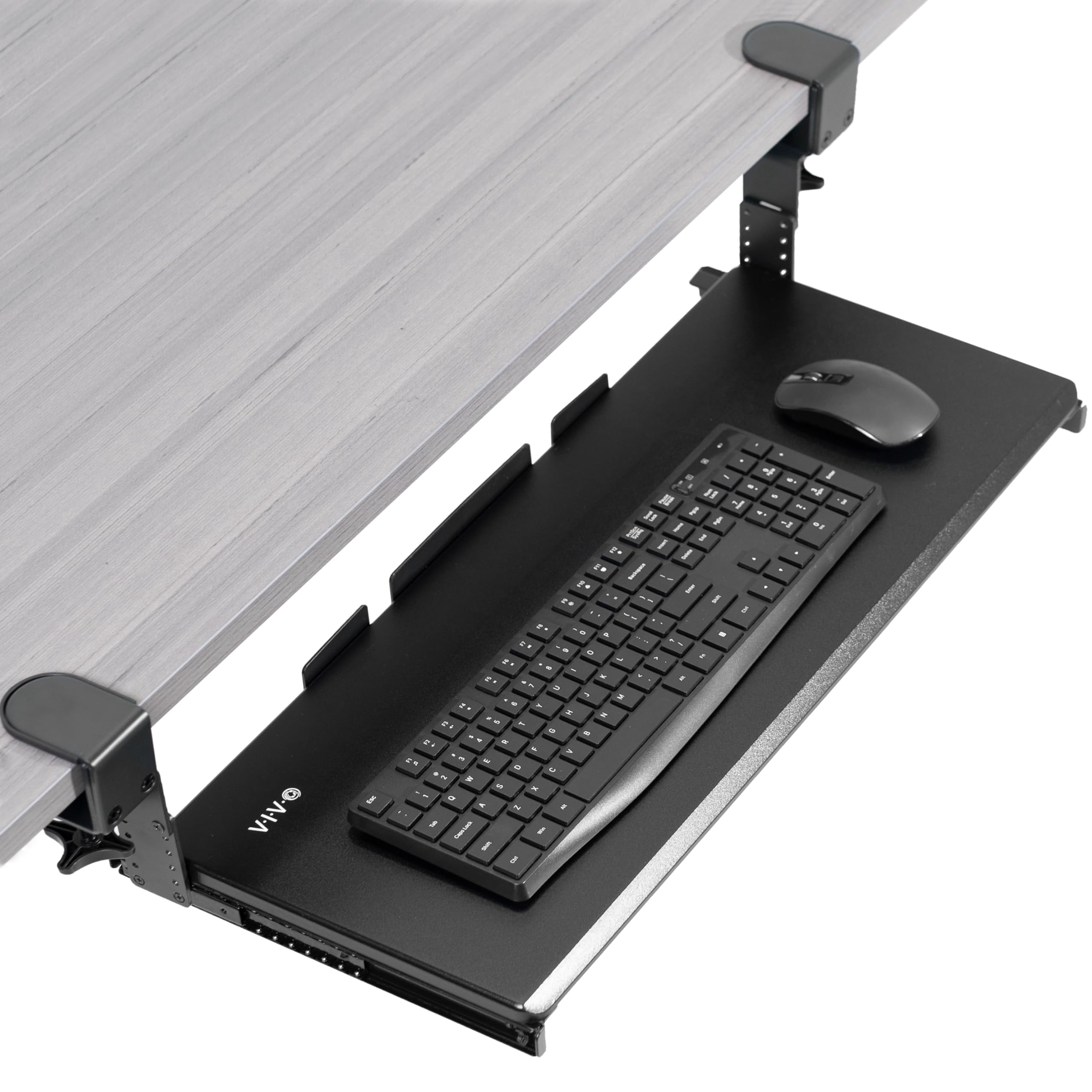 Adjustable Under Desk Keyboard Tray for Office, 27x11 Inch Slide-Out ...