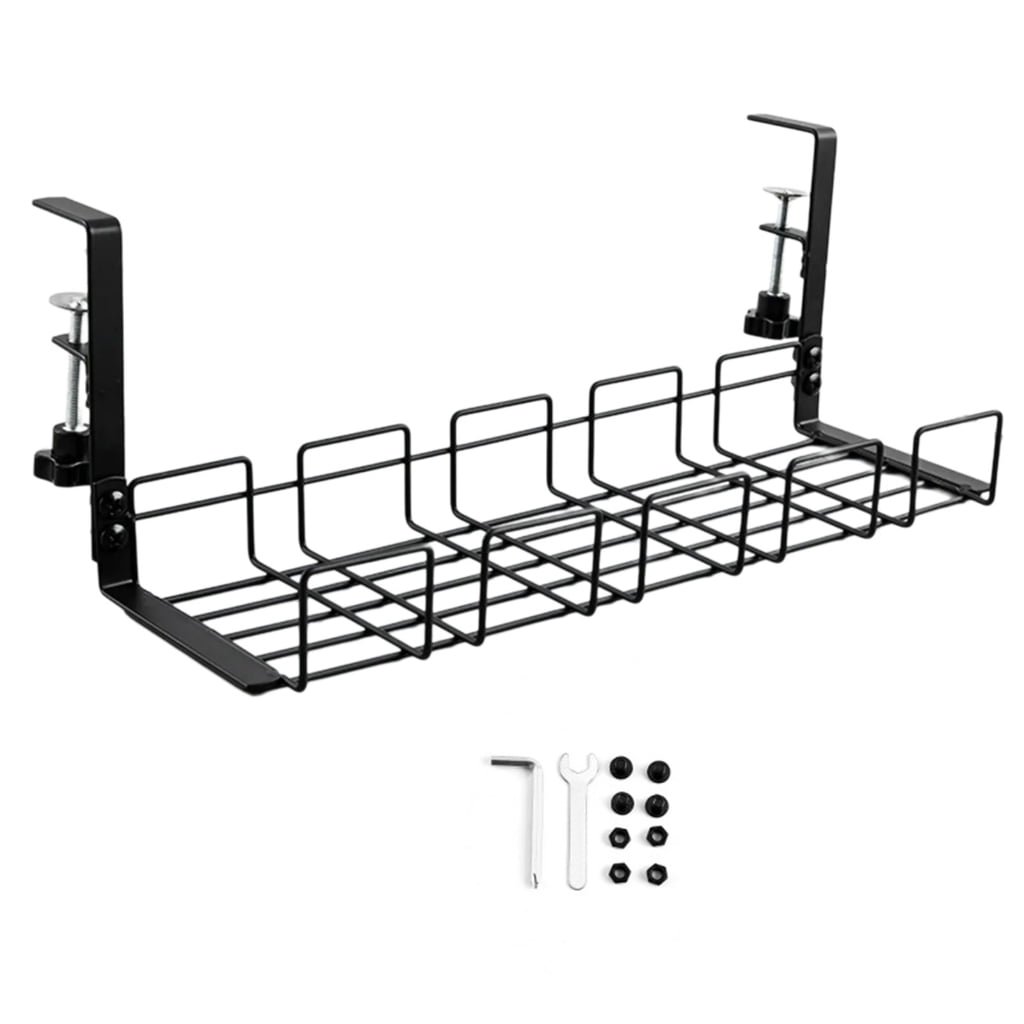 Adjustable Under Desk Storage Rack Durability Steel Under Table Cable ...
