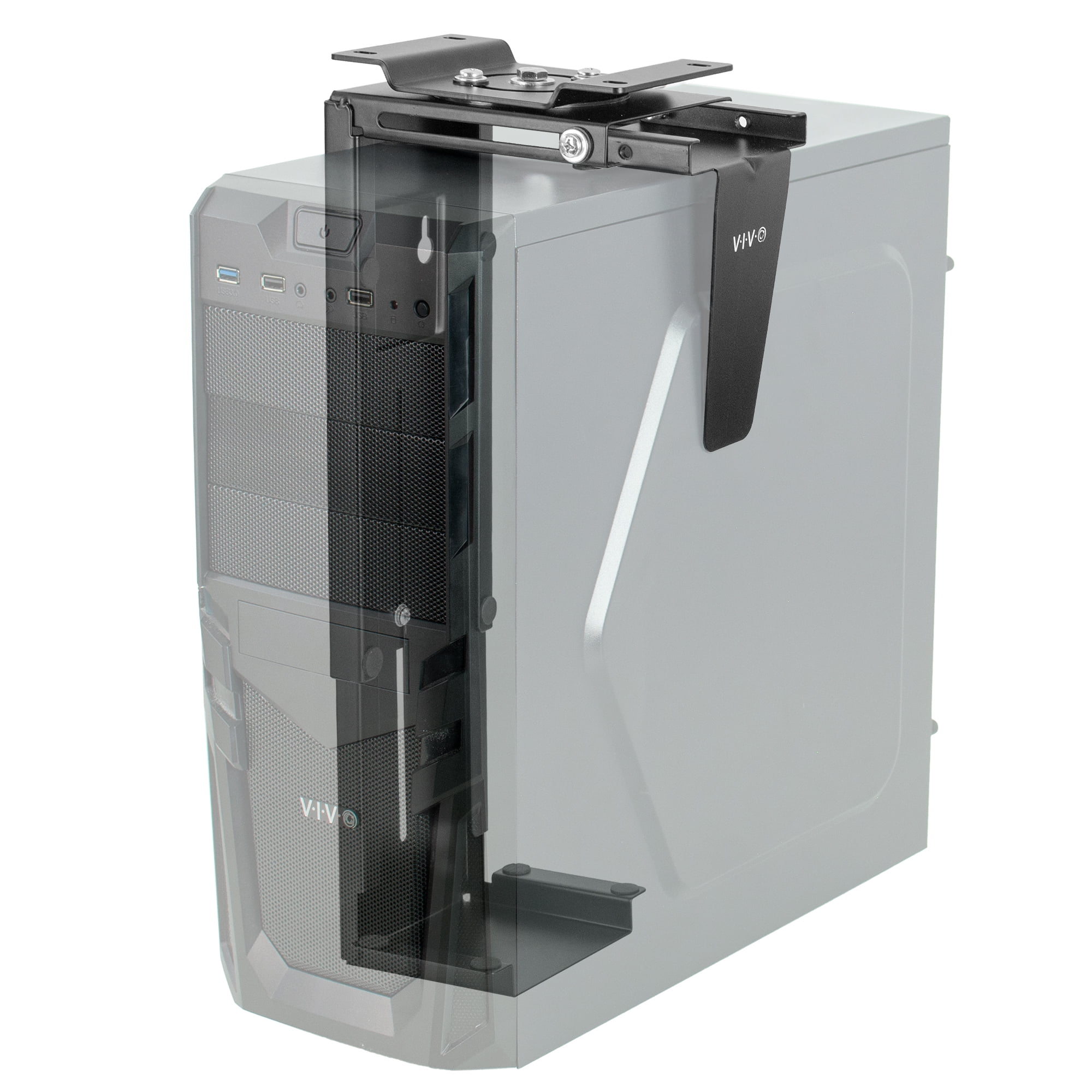 Adjustable Under-Desk and Wall PC Mount | Computer Case Holder with 135 ...