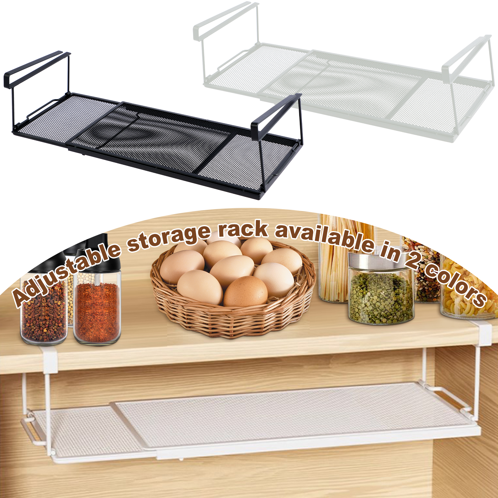 Adjustable Under Shelf Storage Baske, Extendable Under Shelf Storage ...