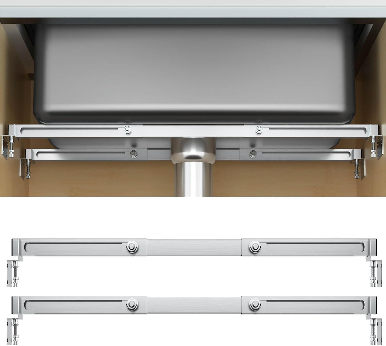 Adjustable Undermount Sink Brackets, 304 Stainless Steel Kitchen Sink ...