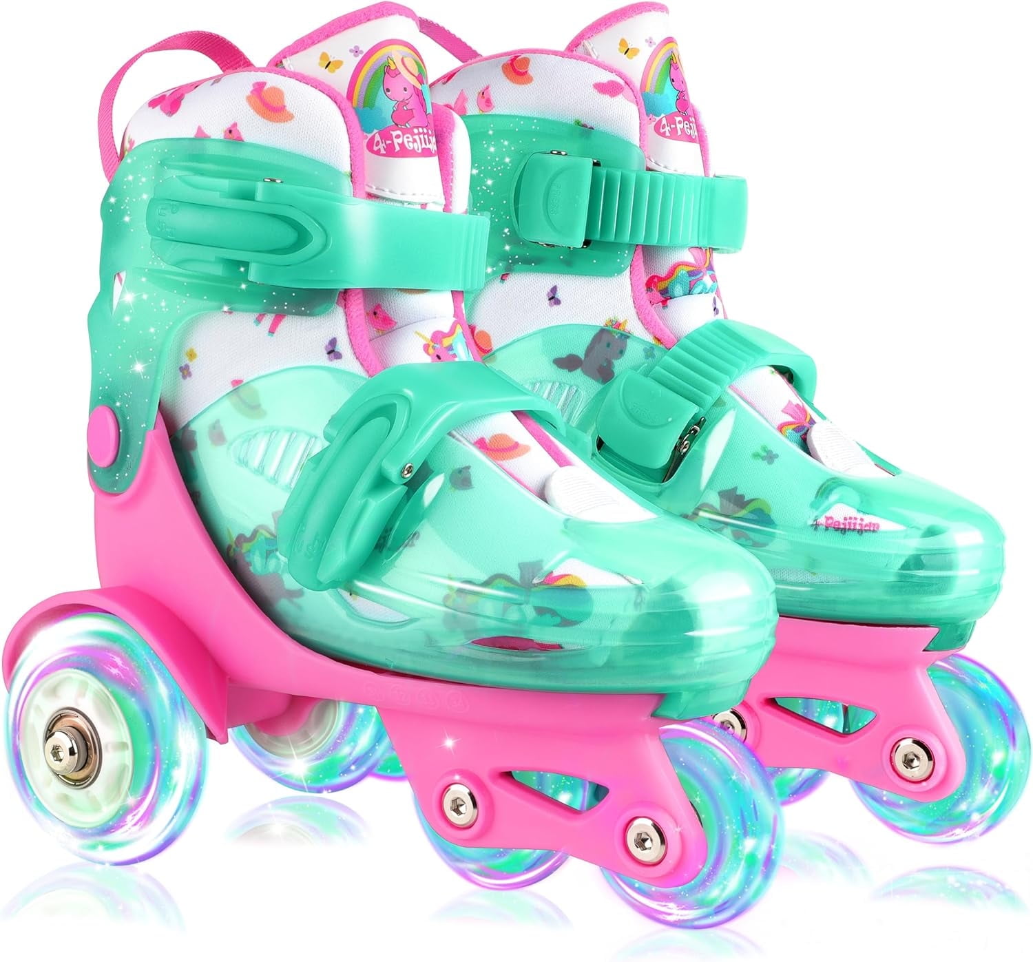 Adjustable Unicorn Roller Skates for Toddlers Kids Girls W/Light Up ...