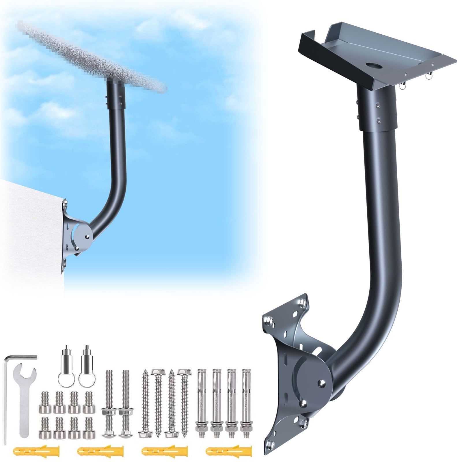 Adjustable Universally Mount for Satellite Antennas Feature 180° Tilt ...