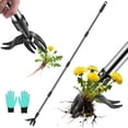 Adjustable Upright Weeding Tool, 4-claw Long Handle Weeding Tool, Easy ...