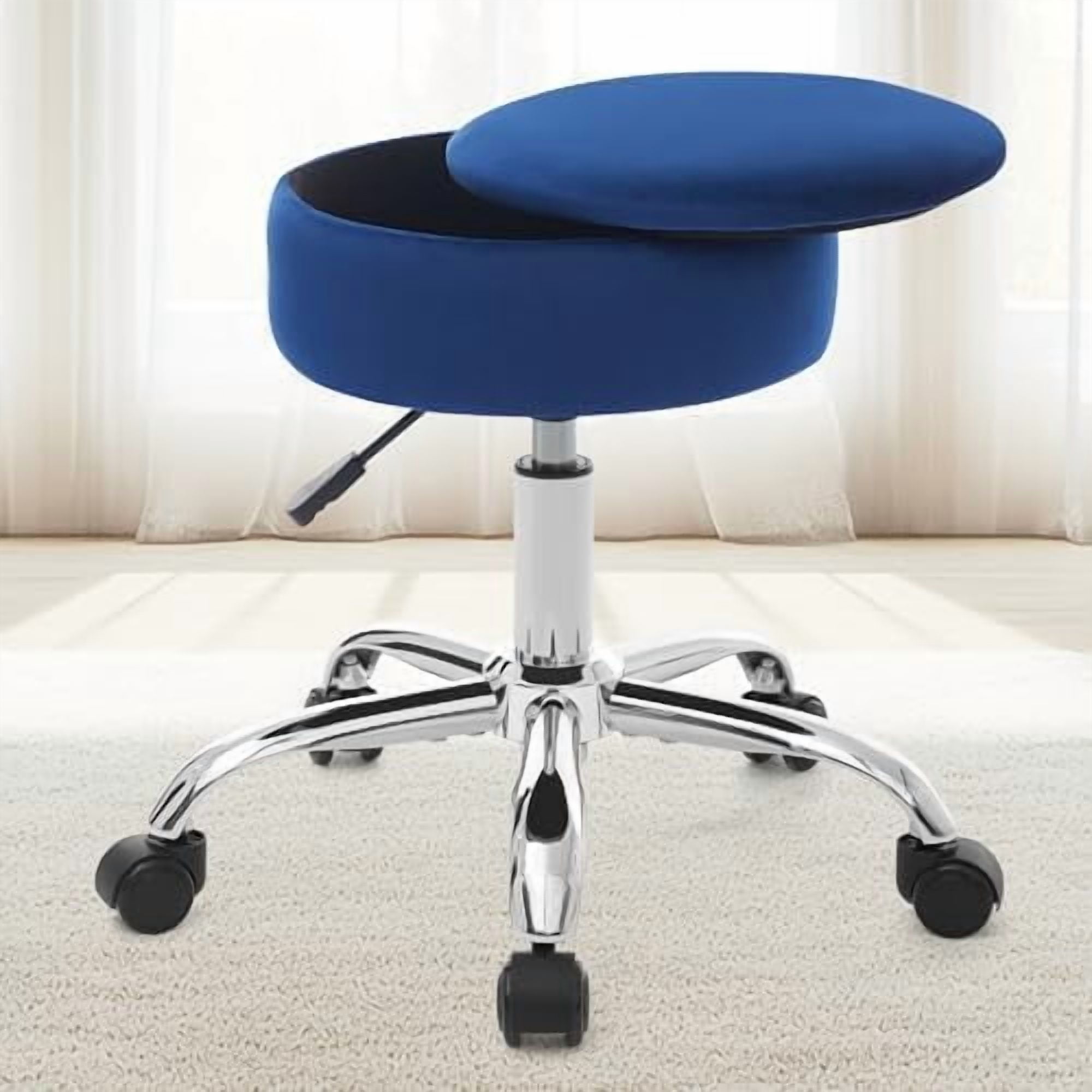 Adjustable Vanity Stool with Storage Rolling Vanity Chair with Wheels ...