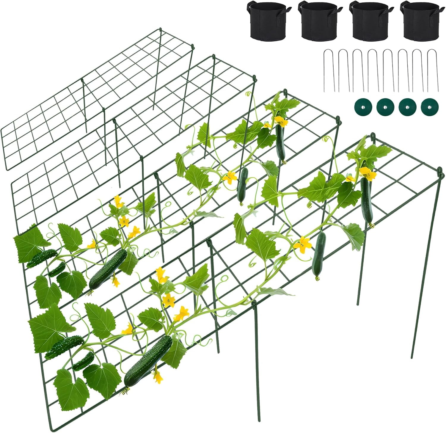 Adjustable Vegetable Trellis 4 Pack, 48" L x 16" W A Frame Garden ...
