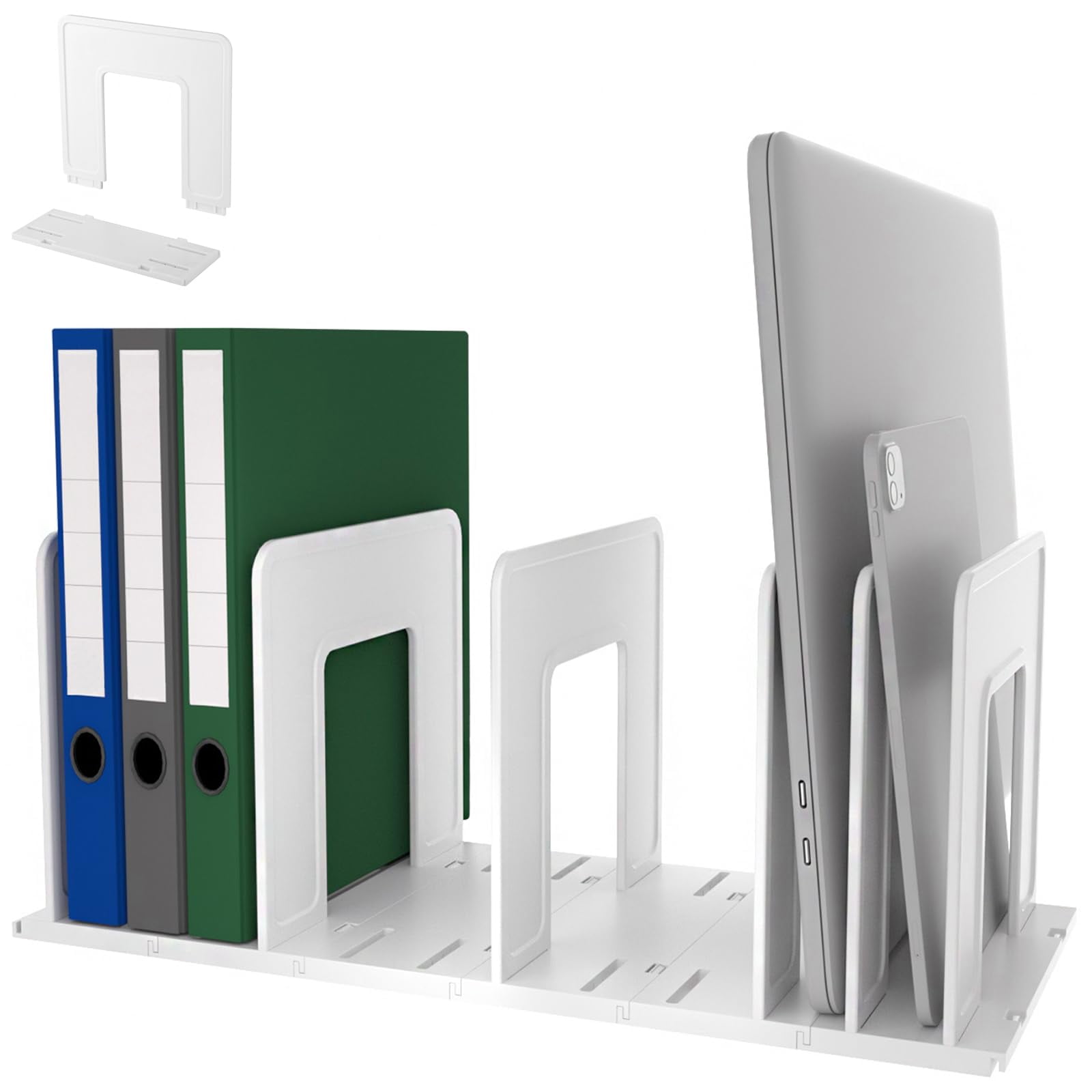 Adjustable Vertical File Sorter Sturdy Plastic Expandable Upright File ...