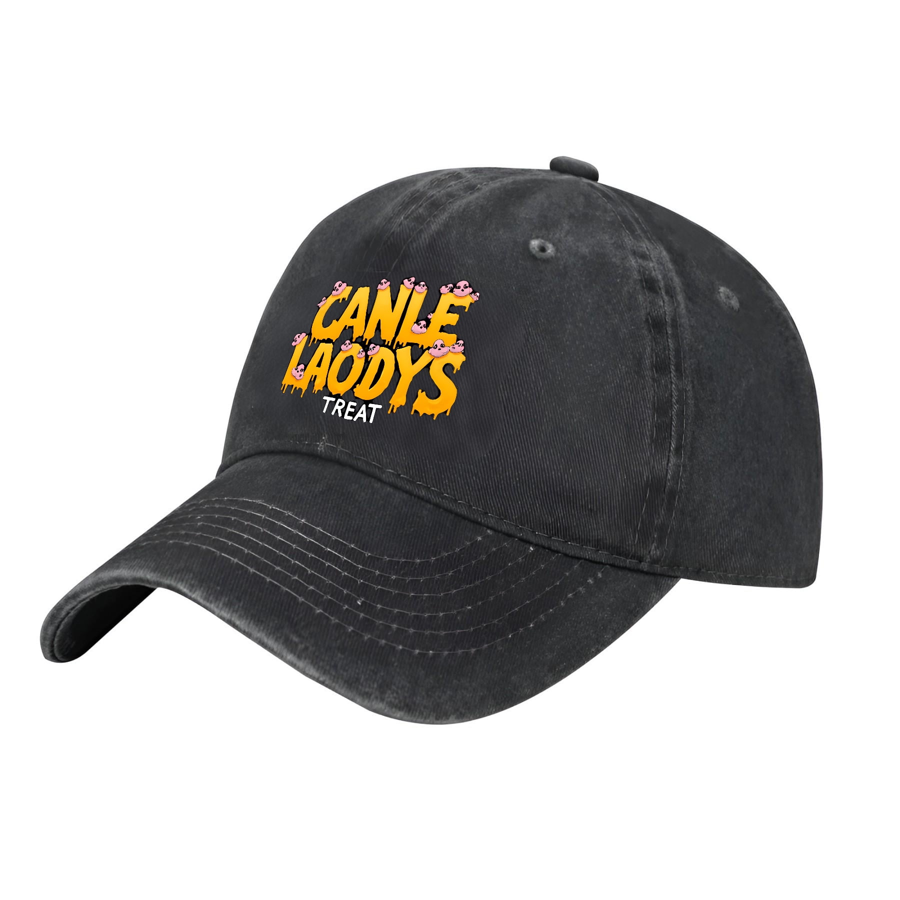 Adjustable Vintage Cotton Washed Distressed Baseball Cap - Black with ...