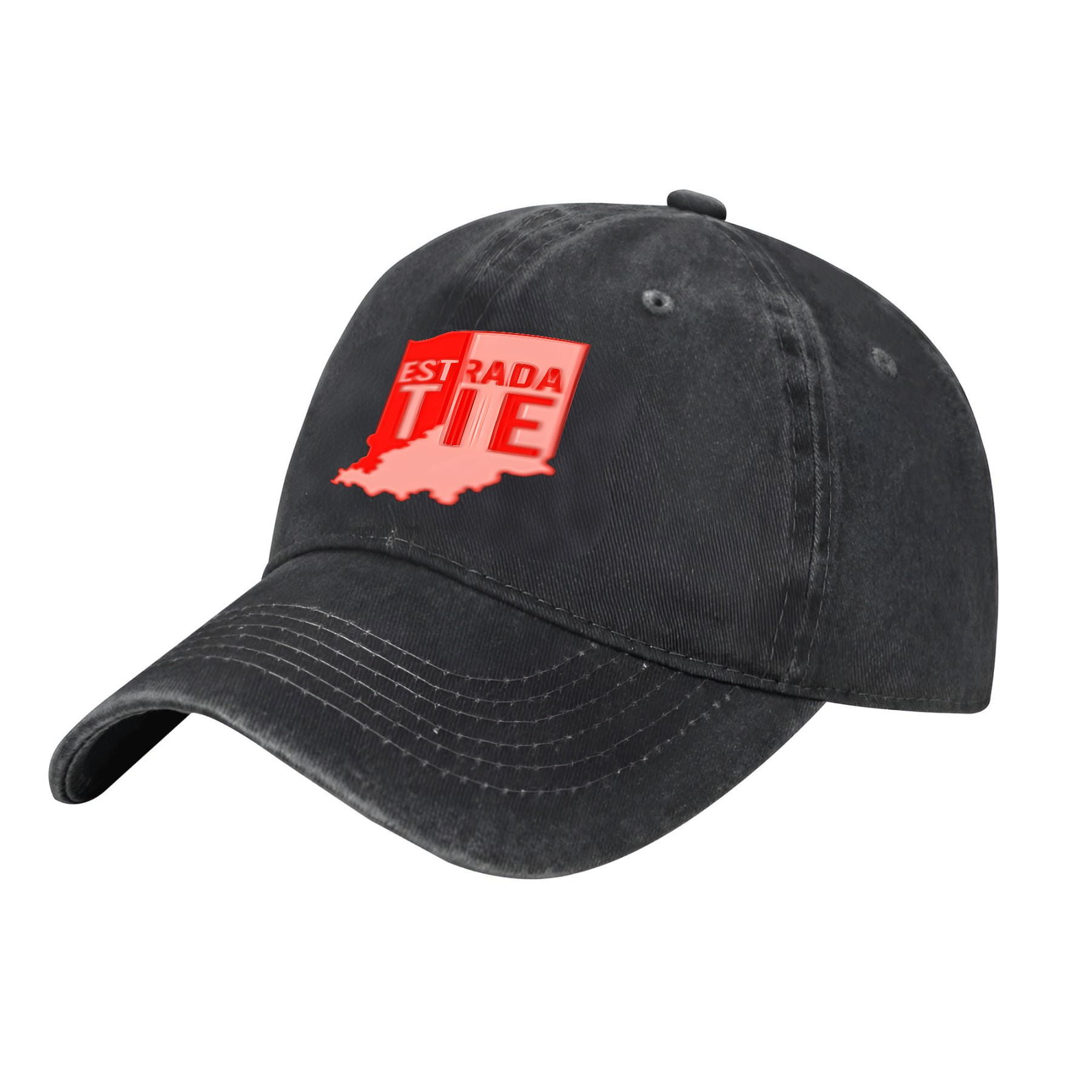 Adjustable Vintage Cotton Washed Distressed Baseball Cap - Black with ...