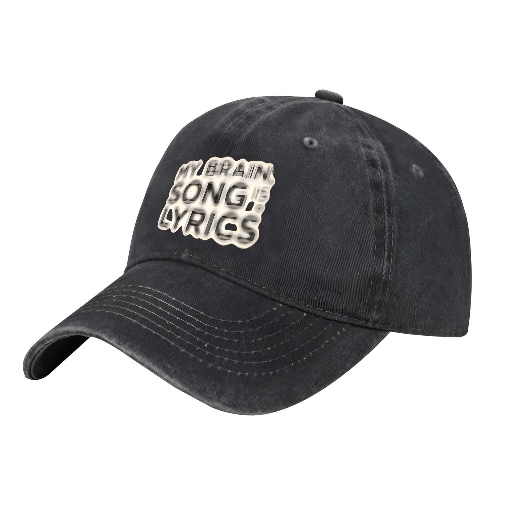 Adjustable Vintage Cotton Washed Distressed Baseball Cap - Black with ...