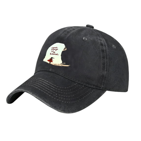 Adjustable Vintage Cotton Washed Distressed Baseball Cap - Black with ...