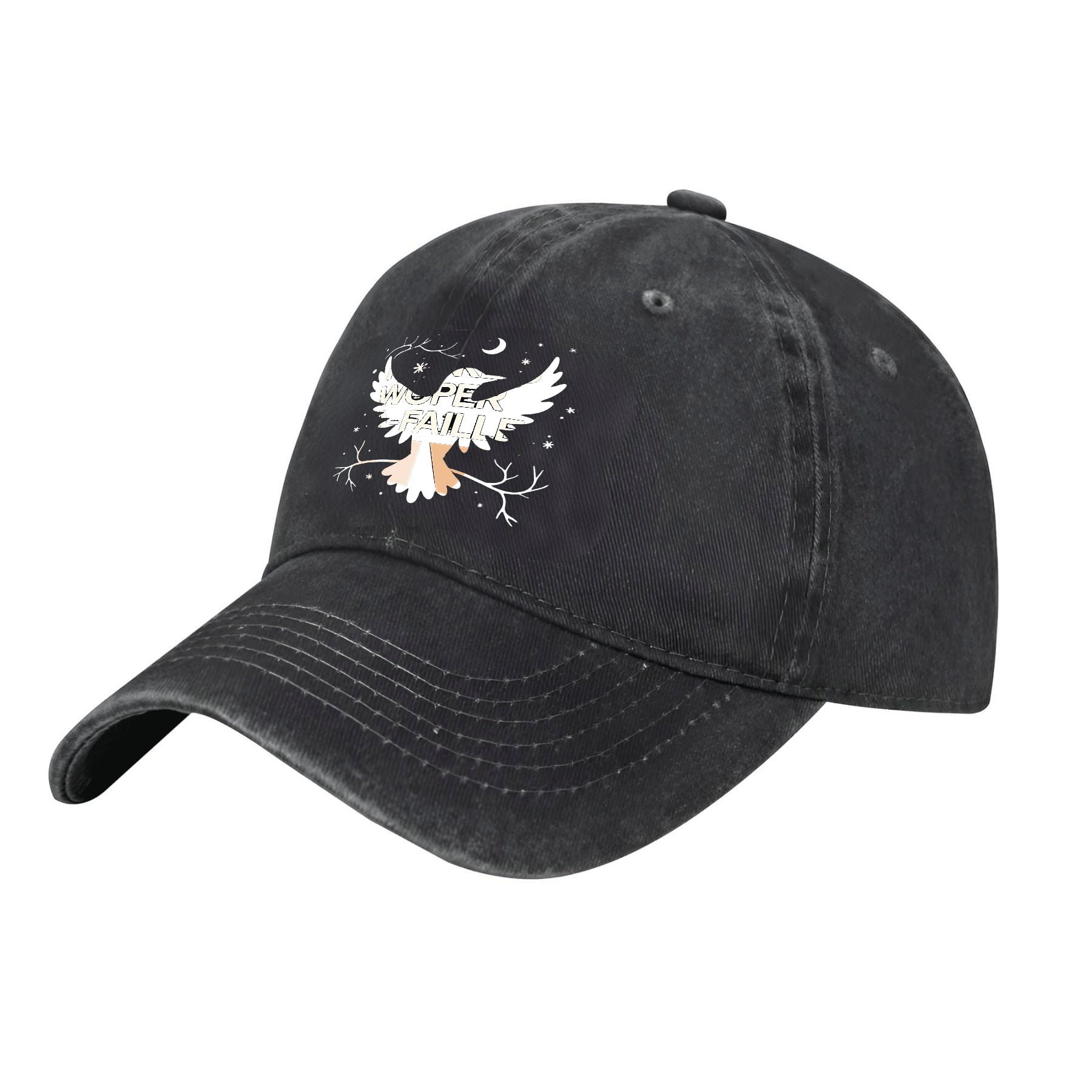 Adjustable Vintage Cotton Washed Distressed Baseball Cap - Black with ...
