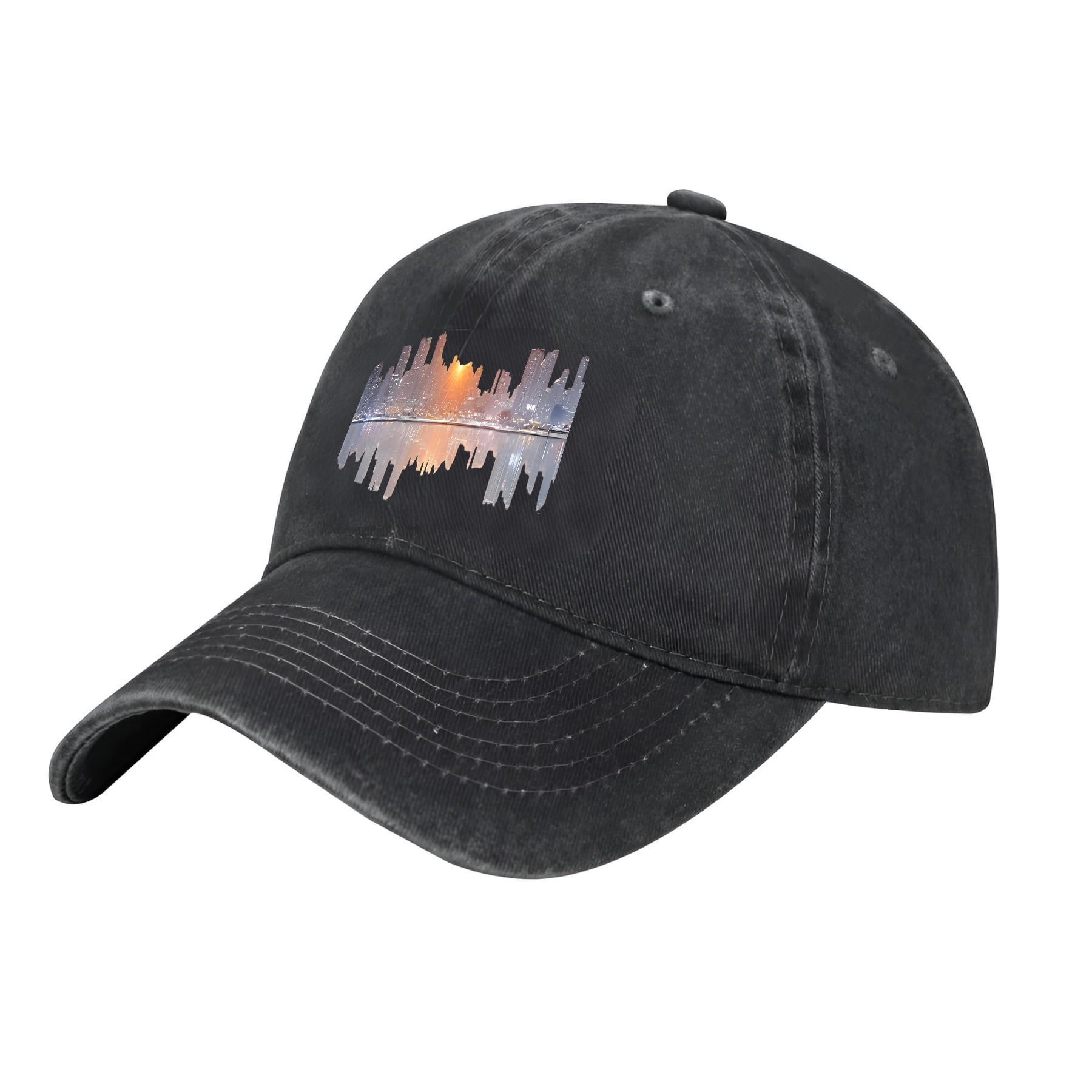 Adjustable Vintage Cotton Washed Distressed Baseball Cap - City Skyline ...