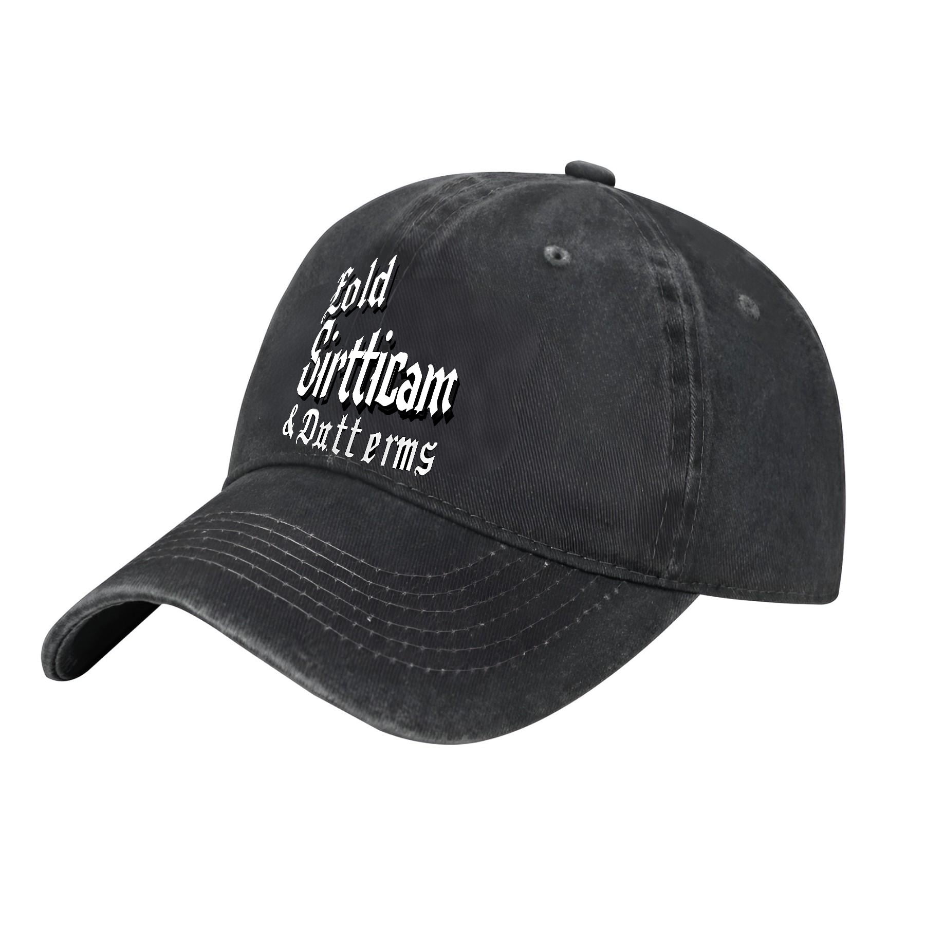 Adjustable Vintage Cotton Washed Distressed Baseball Cap - Gothic Text ...
