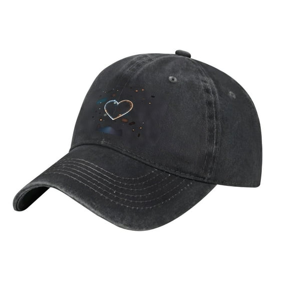 Adjustable Vintage Cotton Washed Distressed Baseball Cap - Heart Design ...