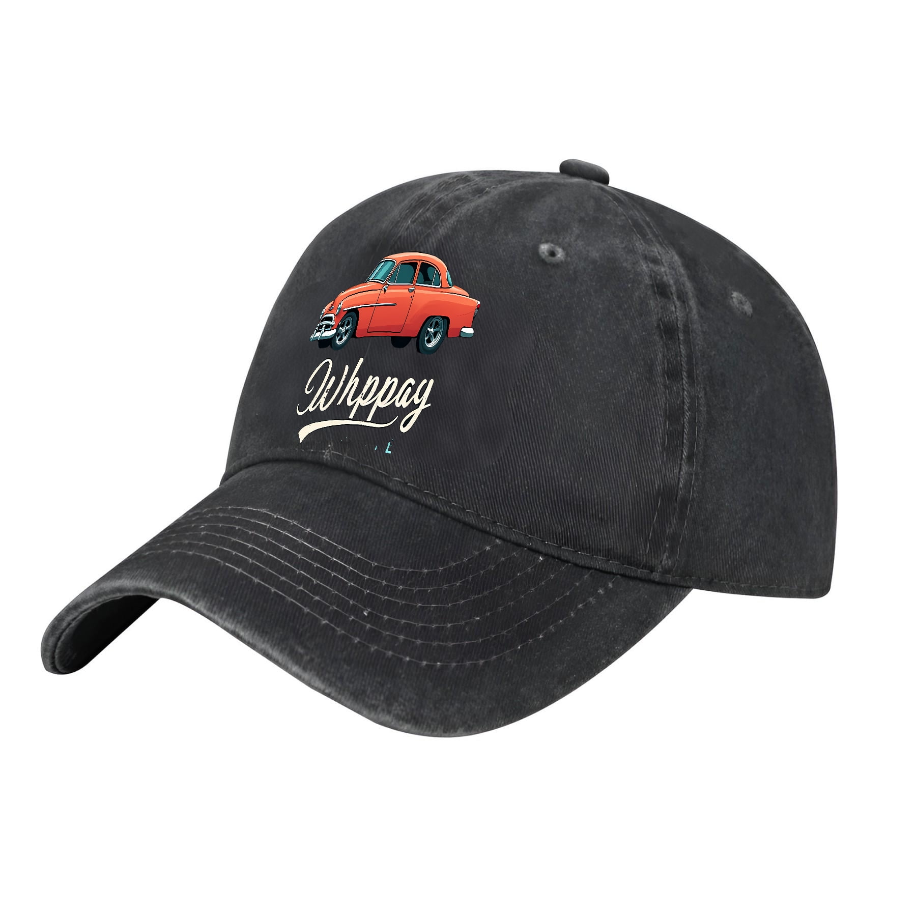 Adjustable Vintage Cotton Washed Distressed Baseball Cap with Orange ...