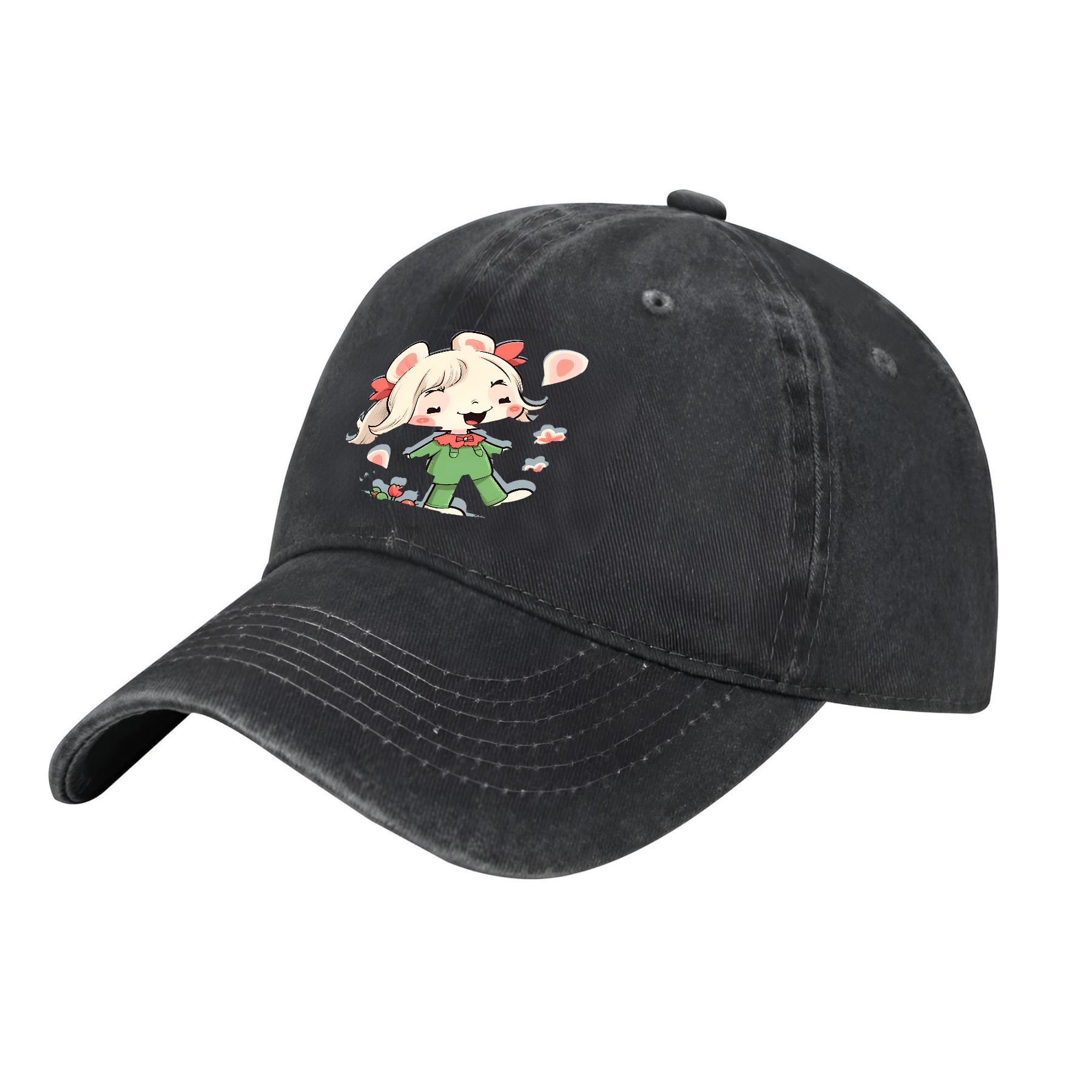 Adjustable Vintage Cotton Washed Distressed Baseball Cap Pigtails Candy ...