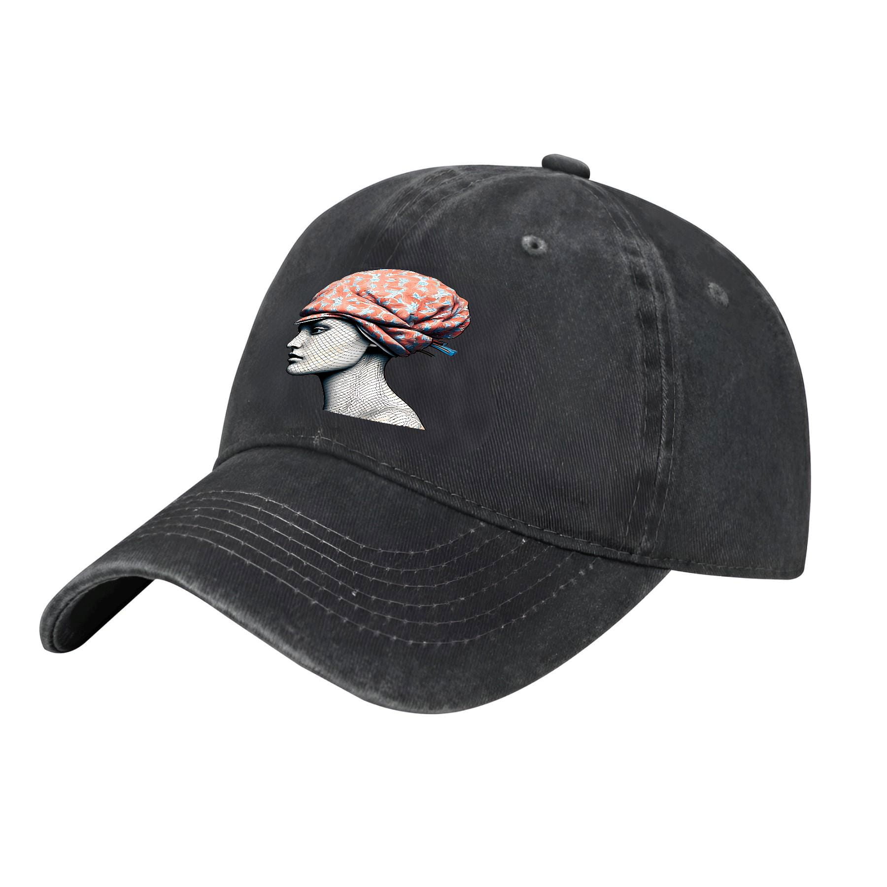 Adjustable Vintage Cotton Washed Distressed Baseball Cap with Artistic ...