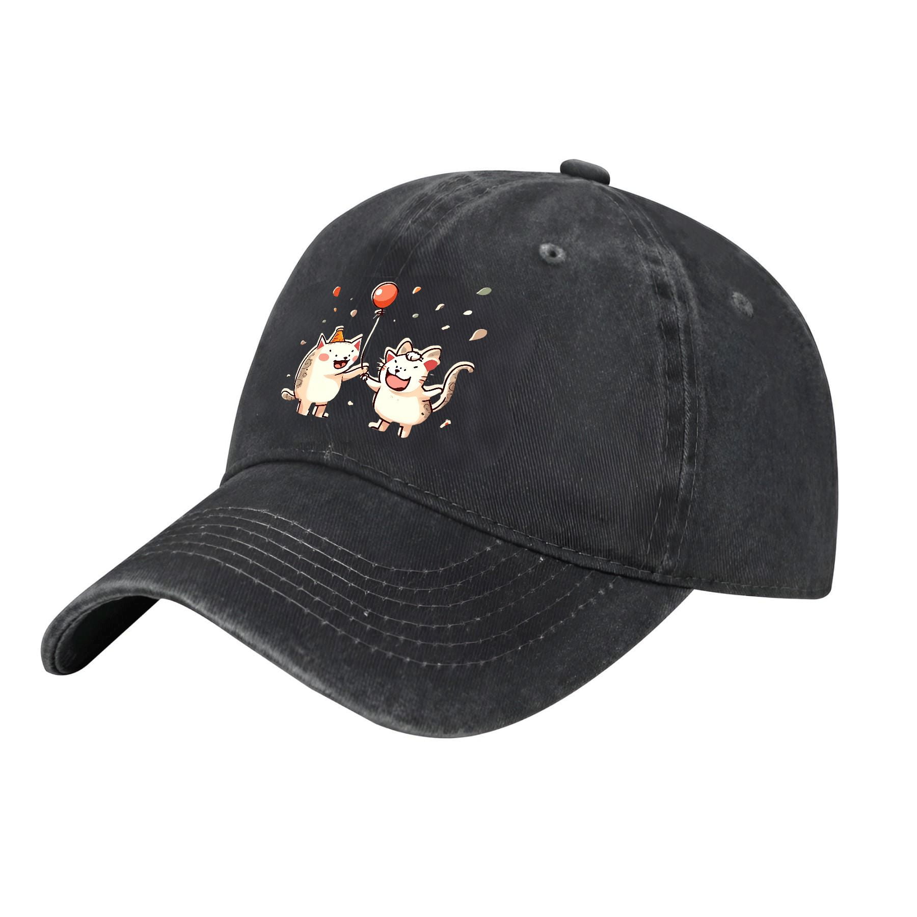 Adjustable Vintage Cotton Washed Distressed Baseball Cap with Cartoon ...