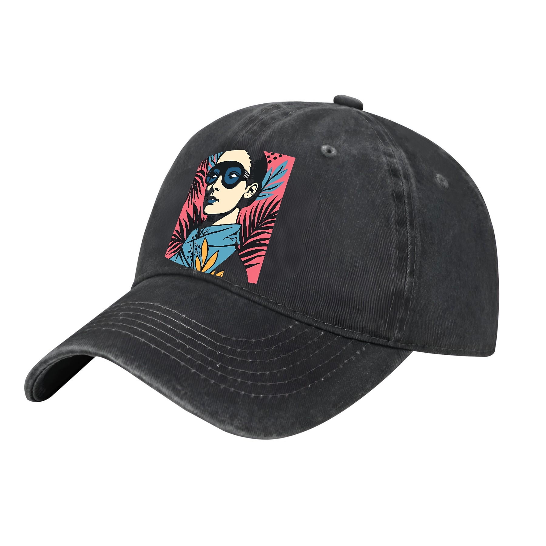 Adjustable Vintage Cotton Washed Distressed Baseball Cap with Colorful ...
